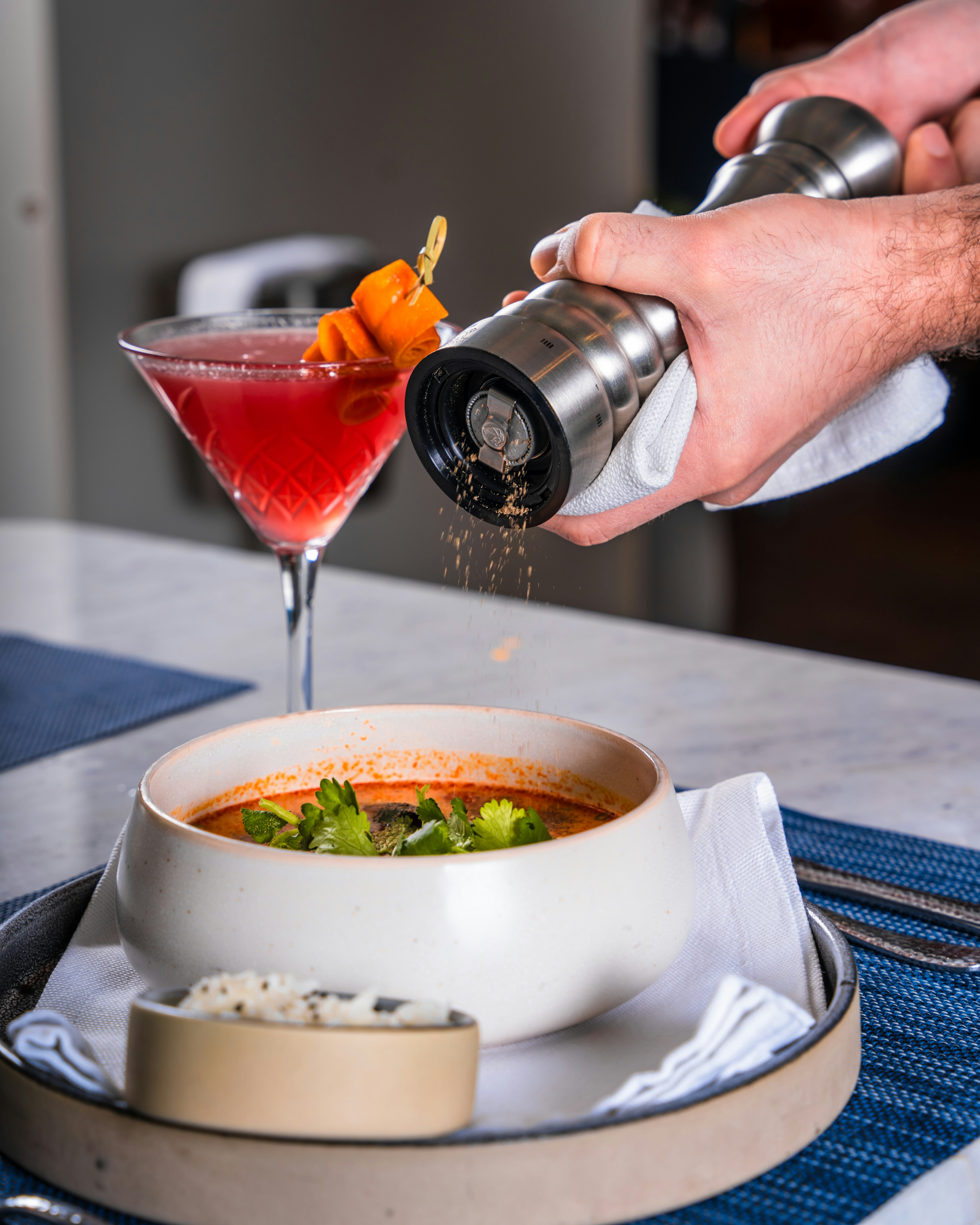 Spice Dust, Crimson Sip: A Bar Service in Motion