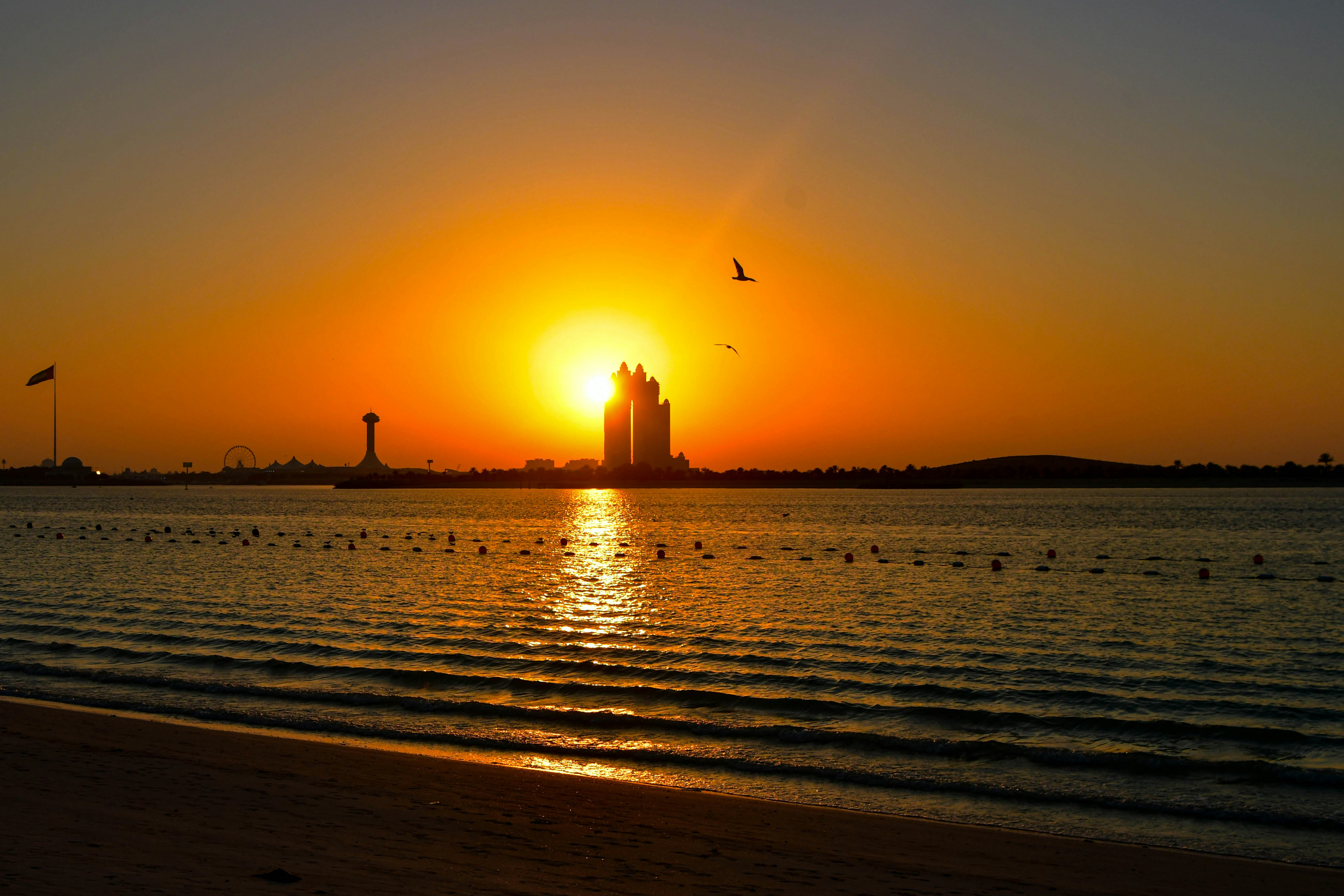 Gilded Horizon: Twin Towers at Dusk