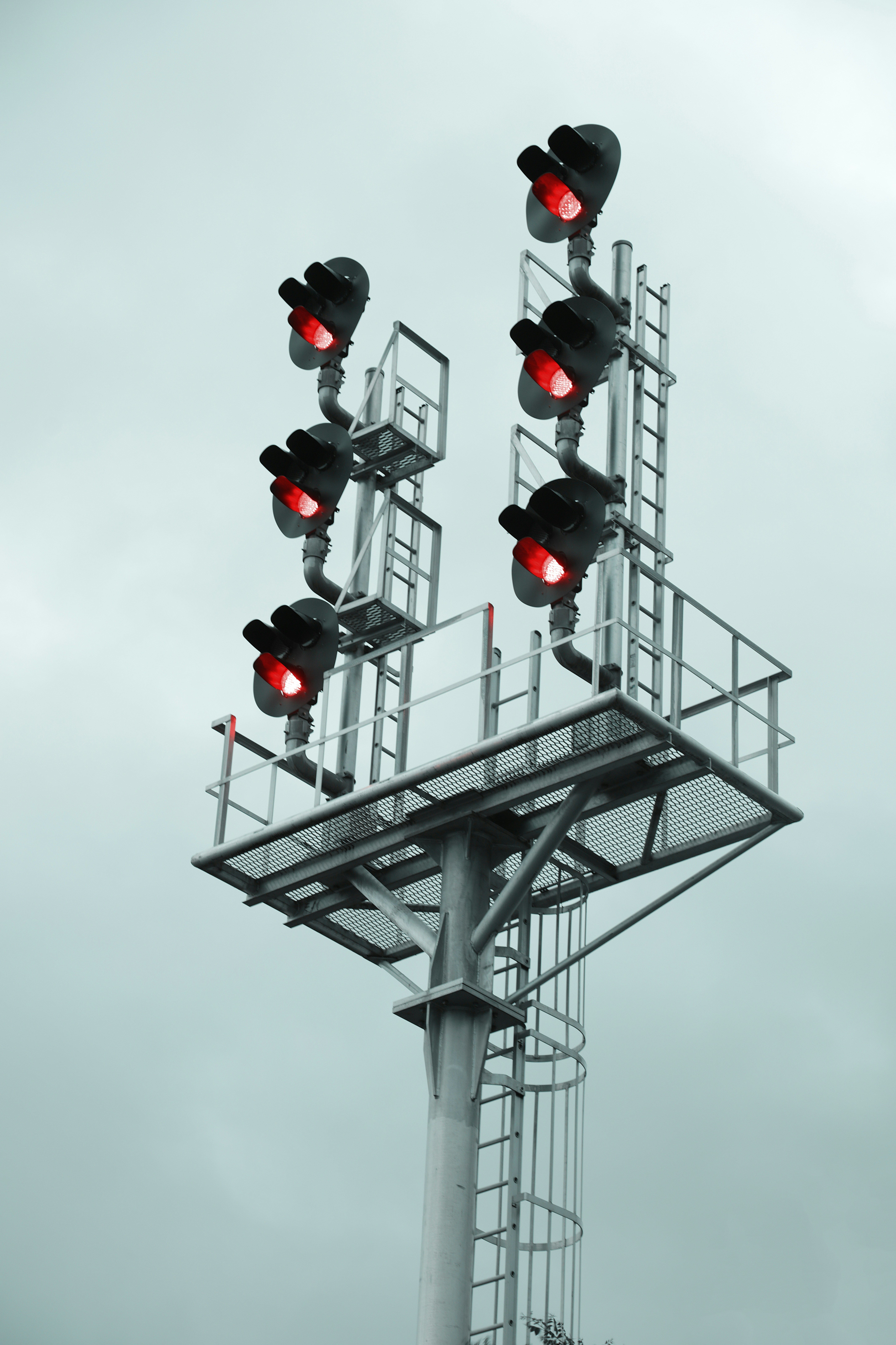 A traffic light with red lights on top of it photo – Free Boston Image ...