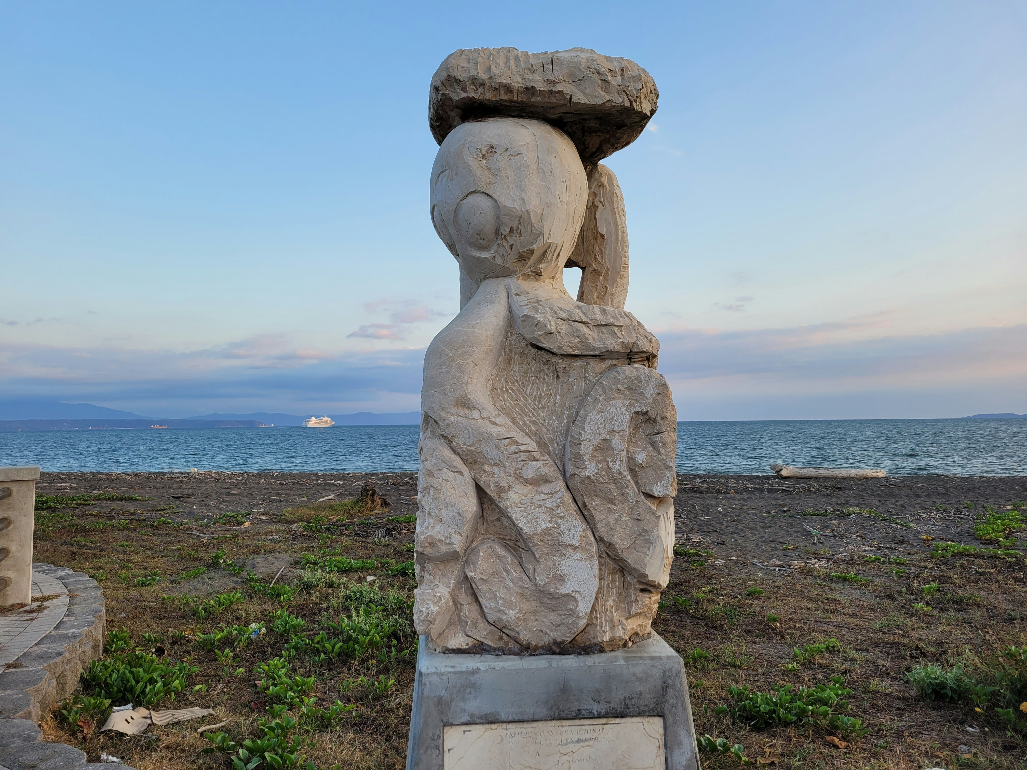 Stone Carver at the Edge of the Sea