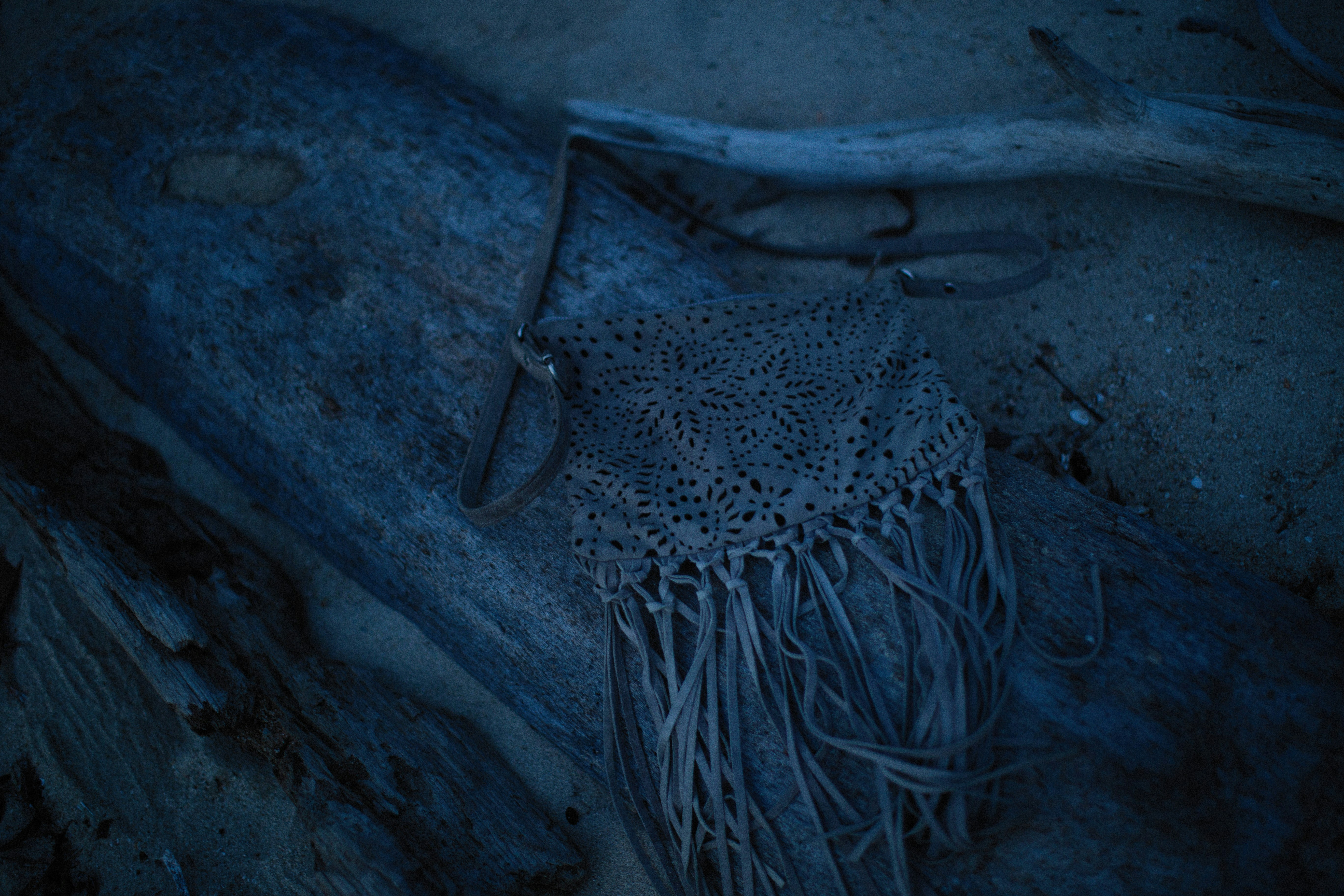 Indigo Fringe on Weathered Rock: A Quiet Maritime Texture