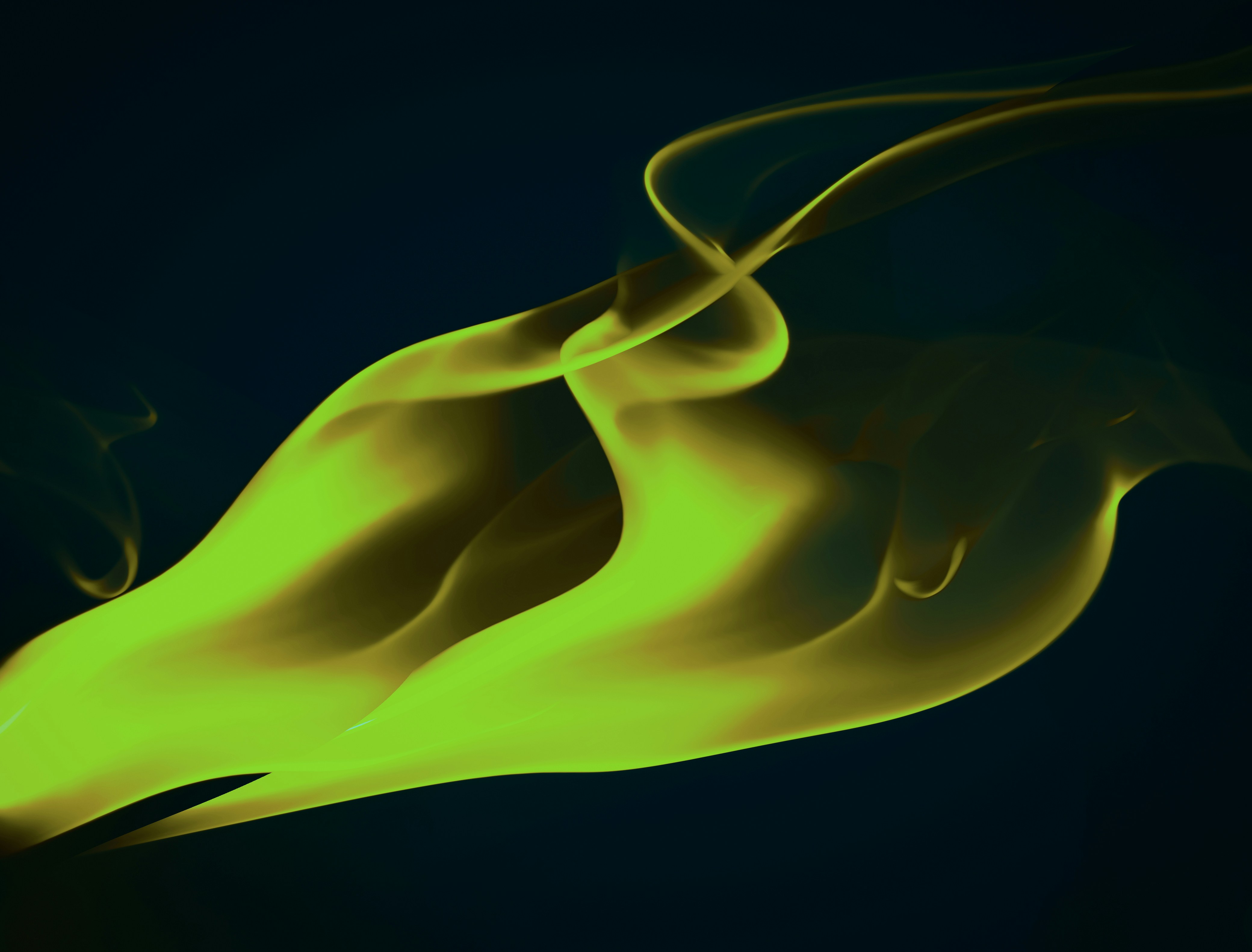 Emerald Veil: Neon Flame Traversing a Velvet Night