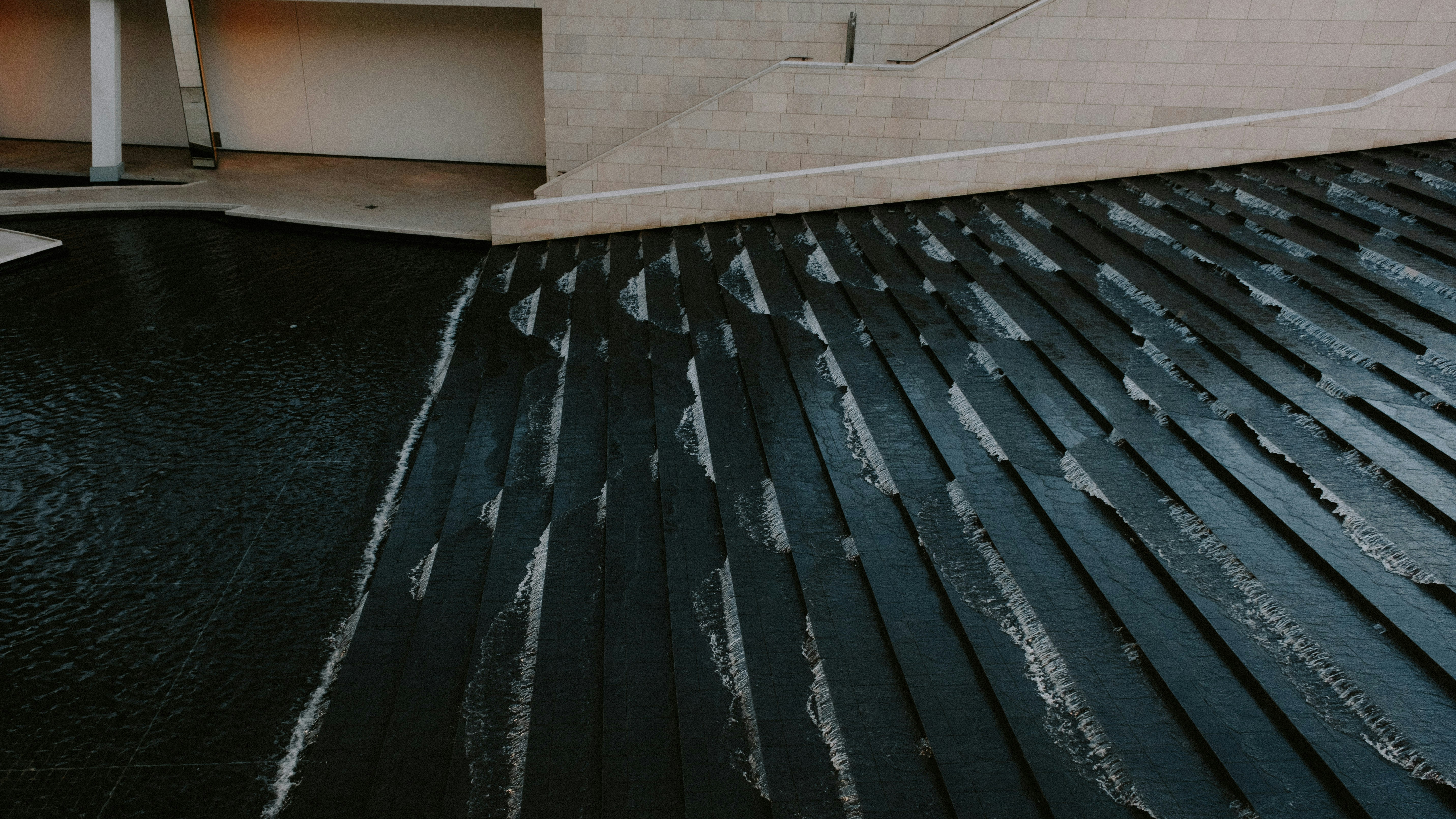 Rivulets of Shadow: A Geometric Waterfront Scene