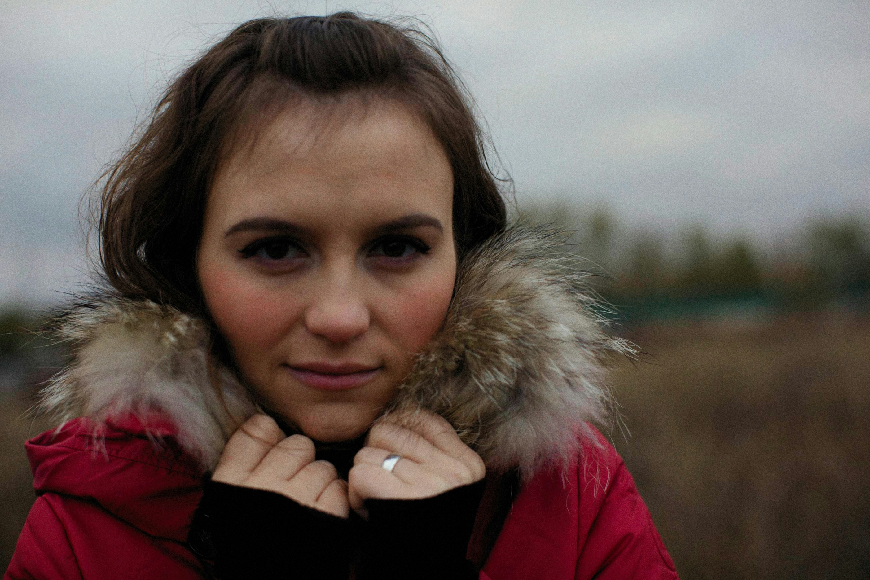Winter warmth: a portrait in the hush of an overcast field