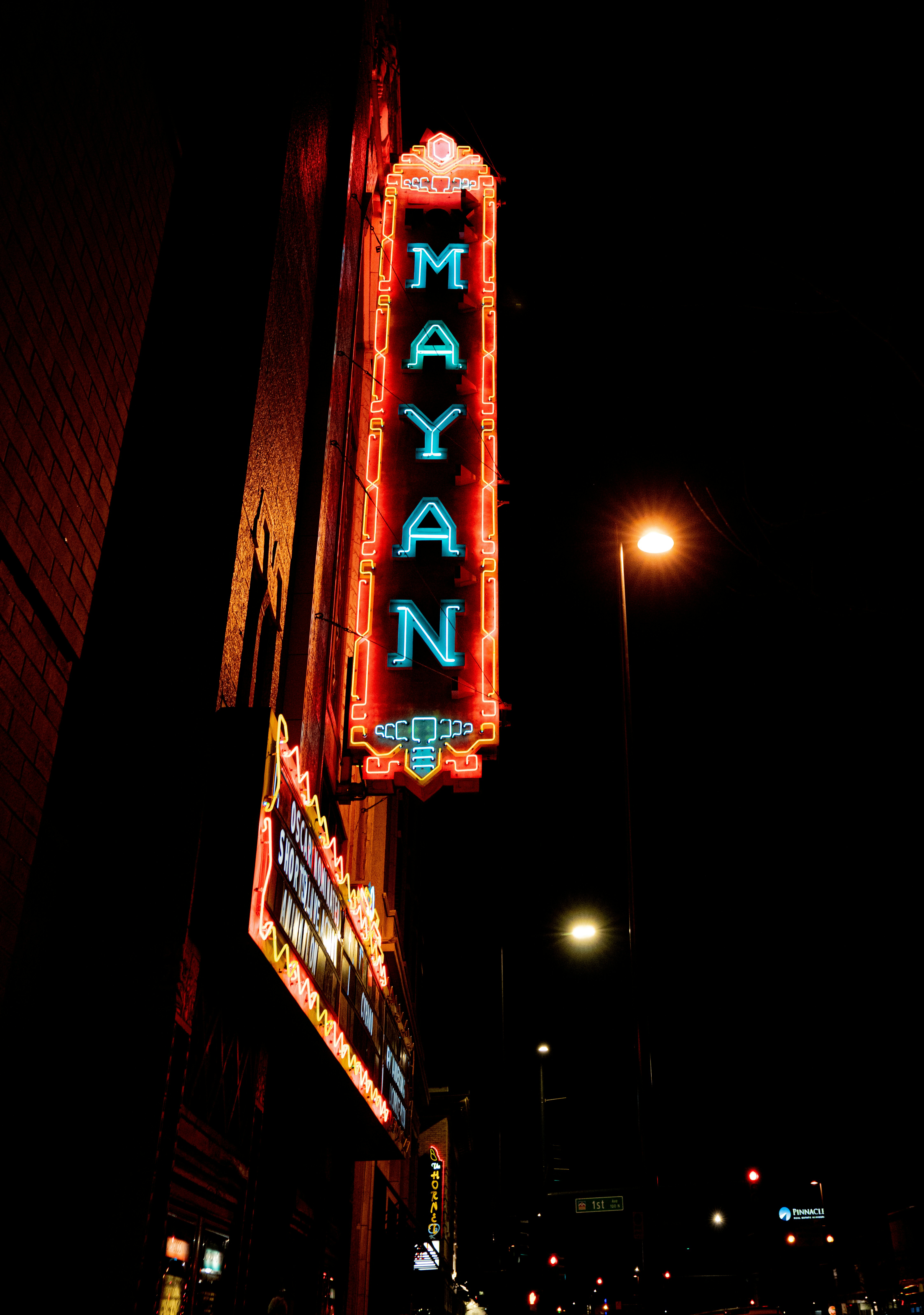 A large marquee sign on the side of a building photo – Free Co Image on ...