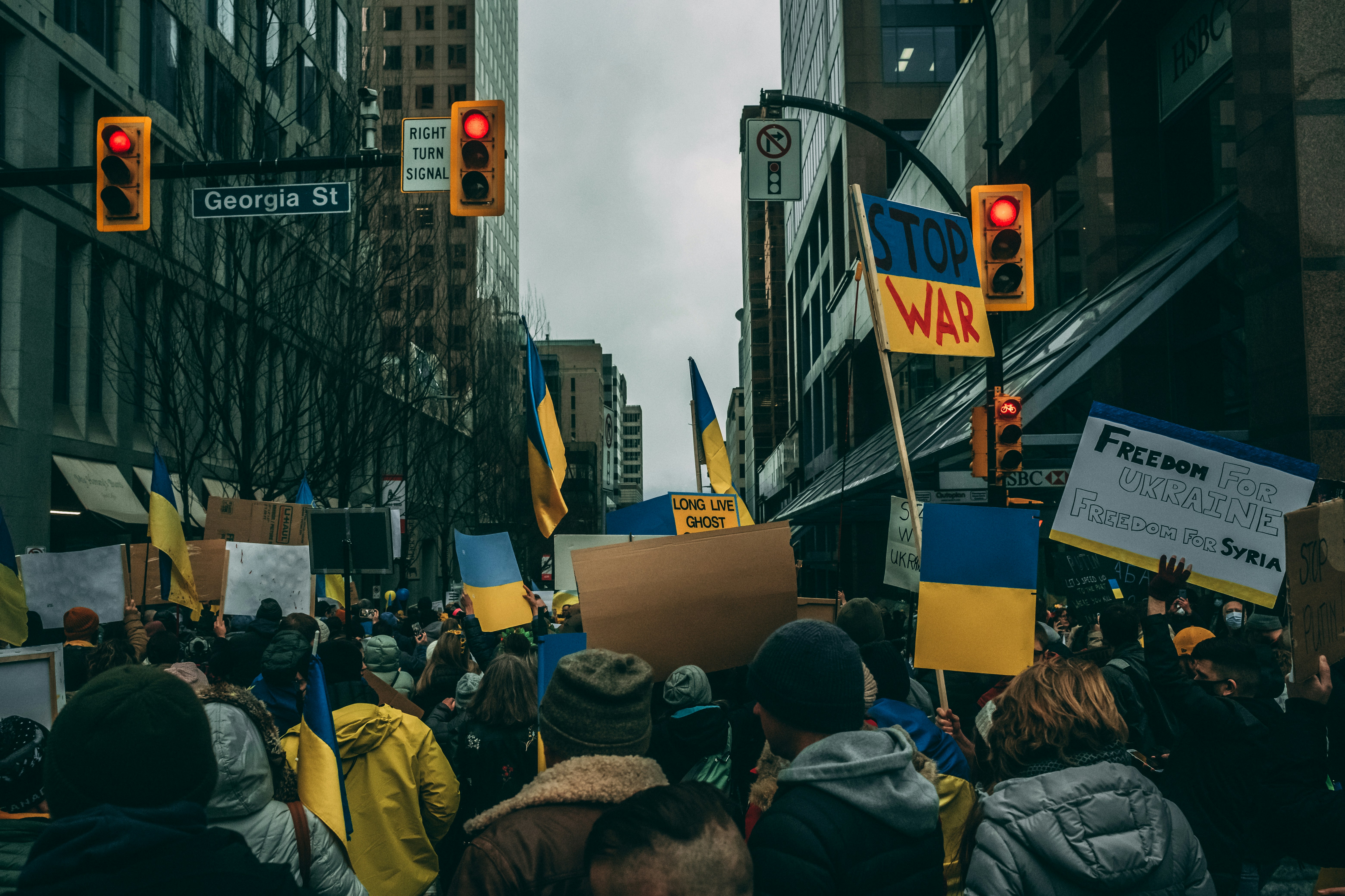 A crowd of people holding signs and flags photo – Free Vancouver Image ...