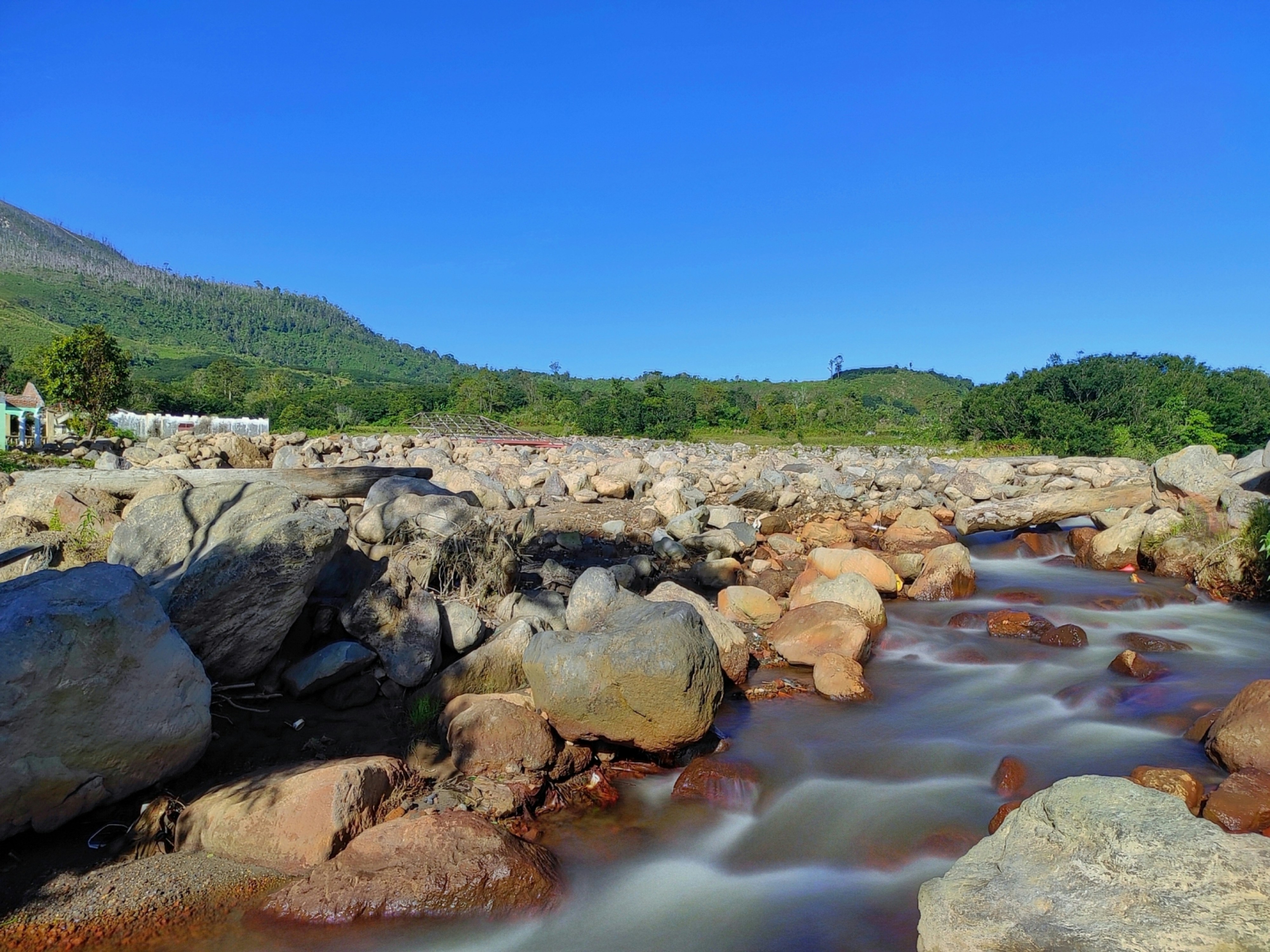 Une rivière qui coule à travers une forêt verdoyante photo – Image ...