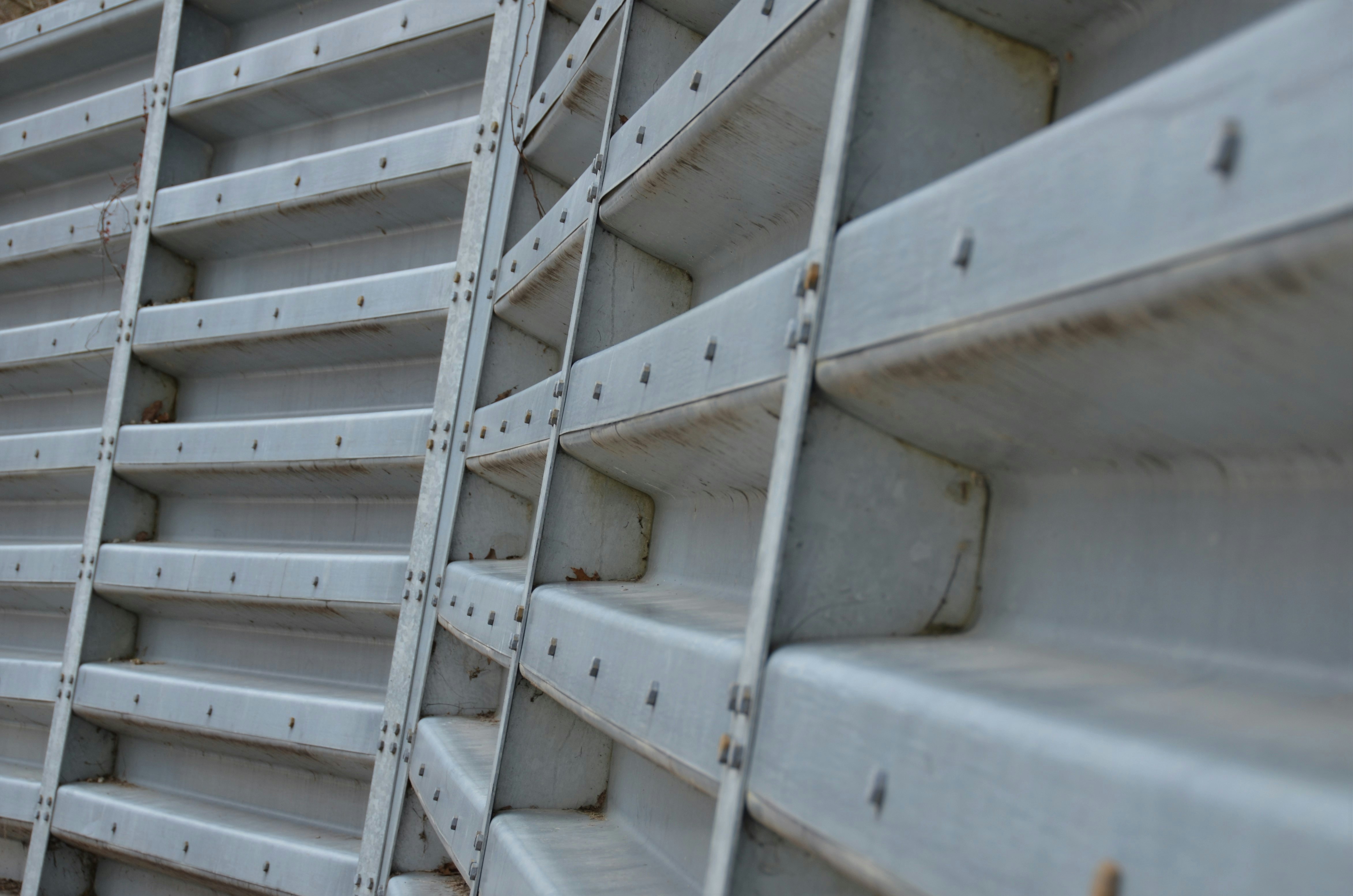 Ribbed Geometry: A Close-Up of Steel Grids