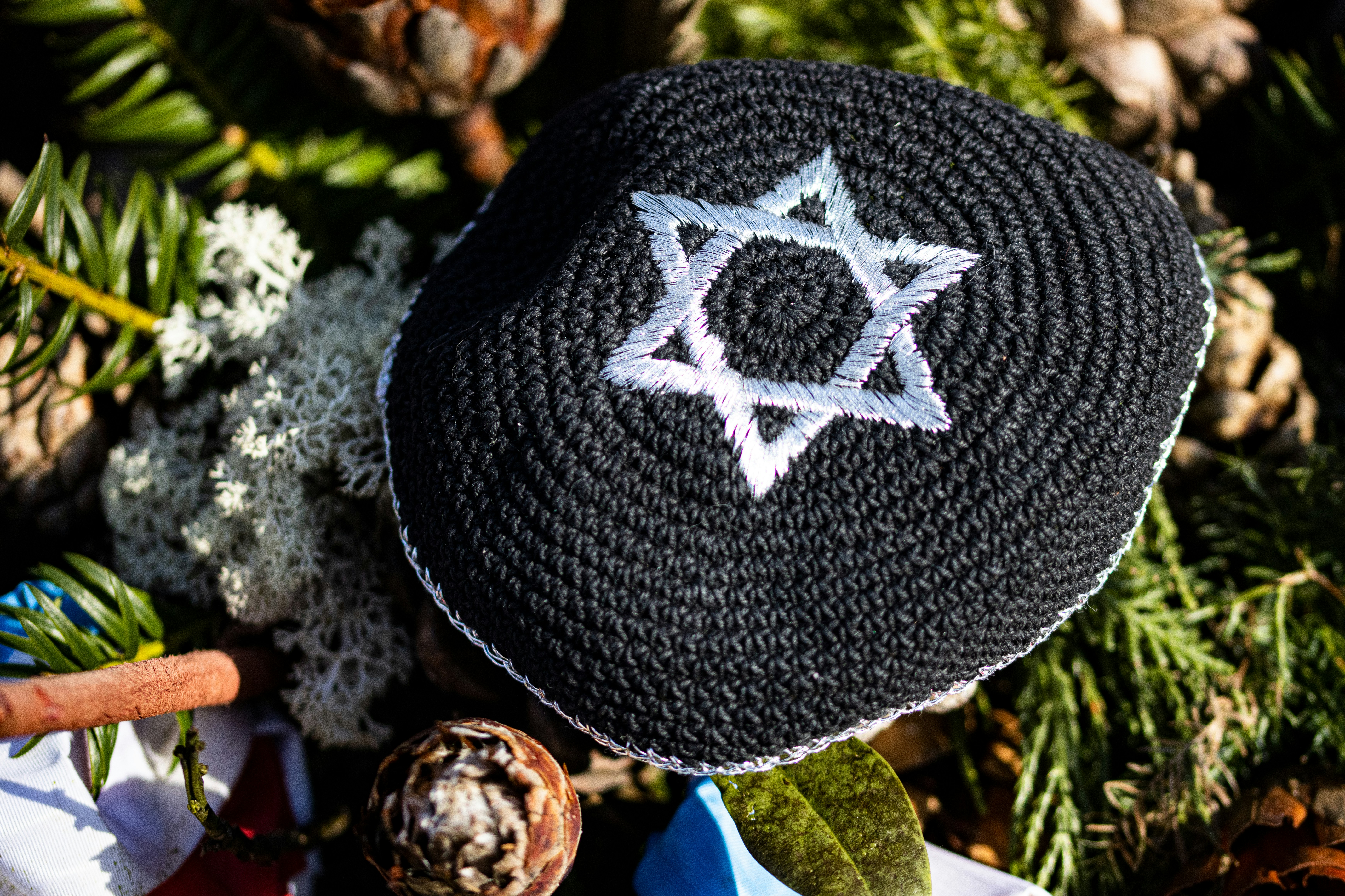 A crocheted hat with a star of david on it photo – Free Plant Image on ...