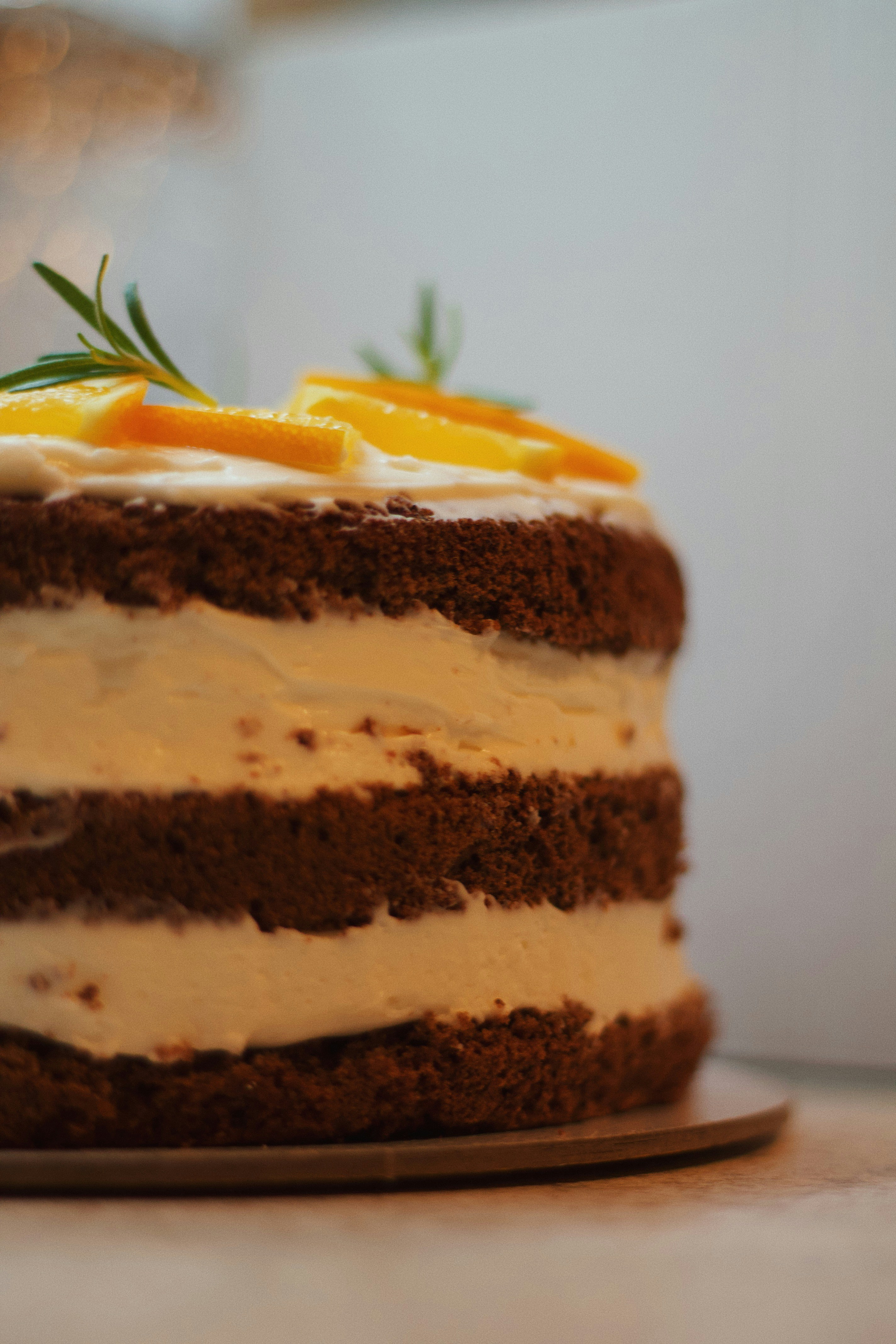 Citrus Crowned Chocolate Cake: a close-up study in layered texture