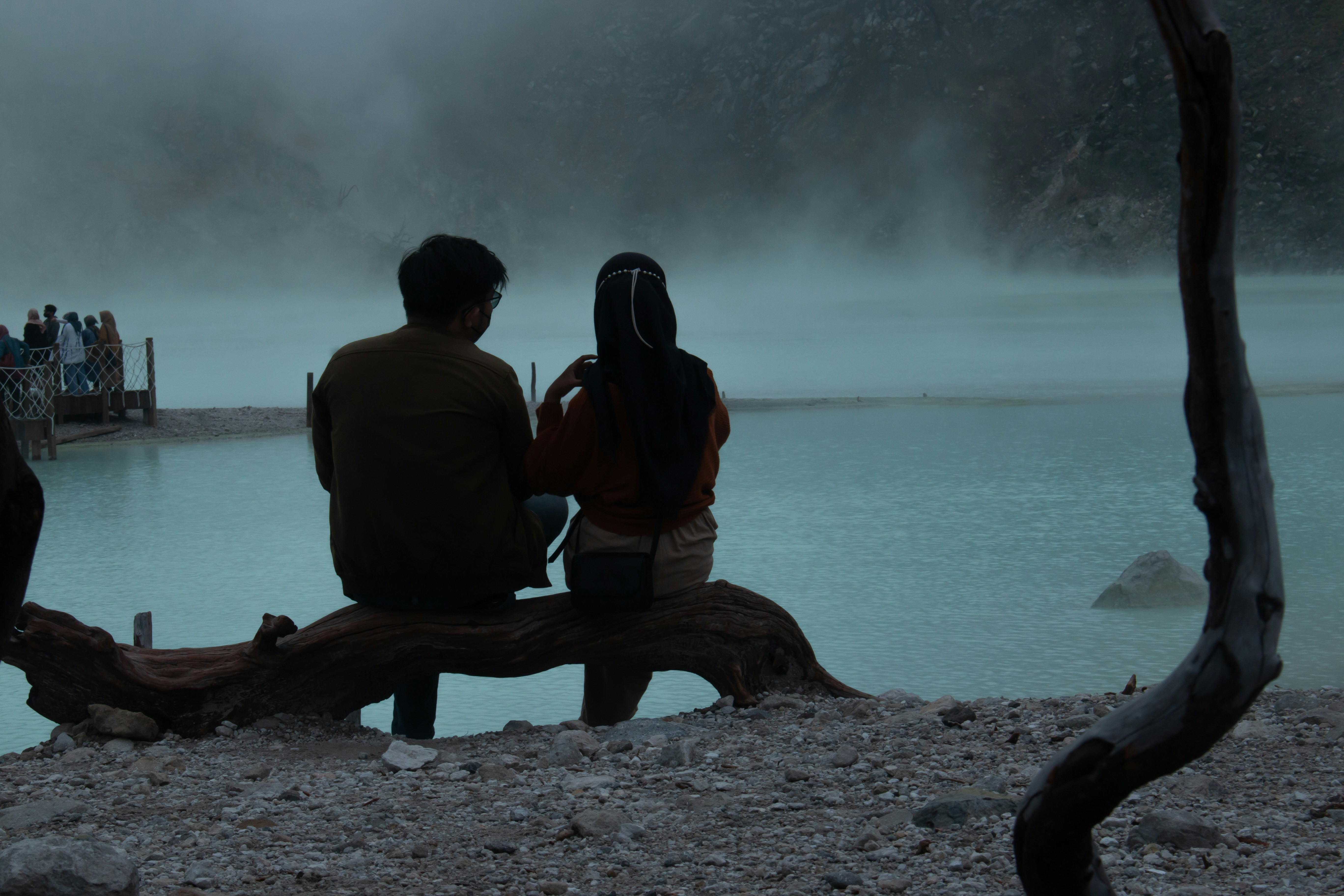 Moment on the Misty Thermal Lake
