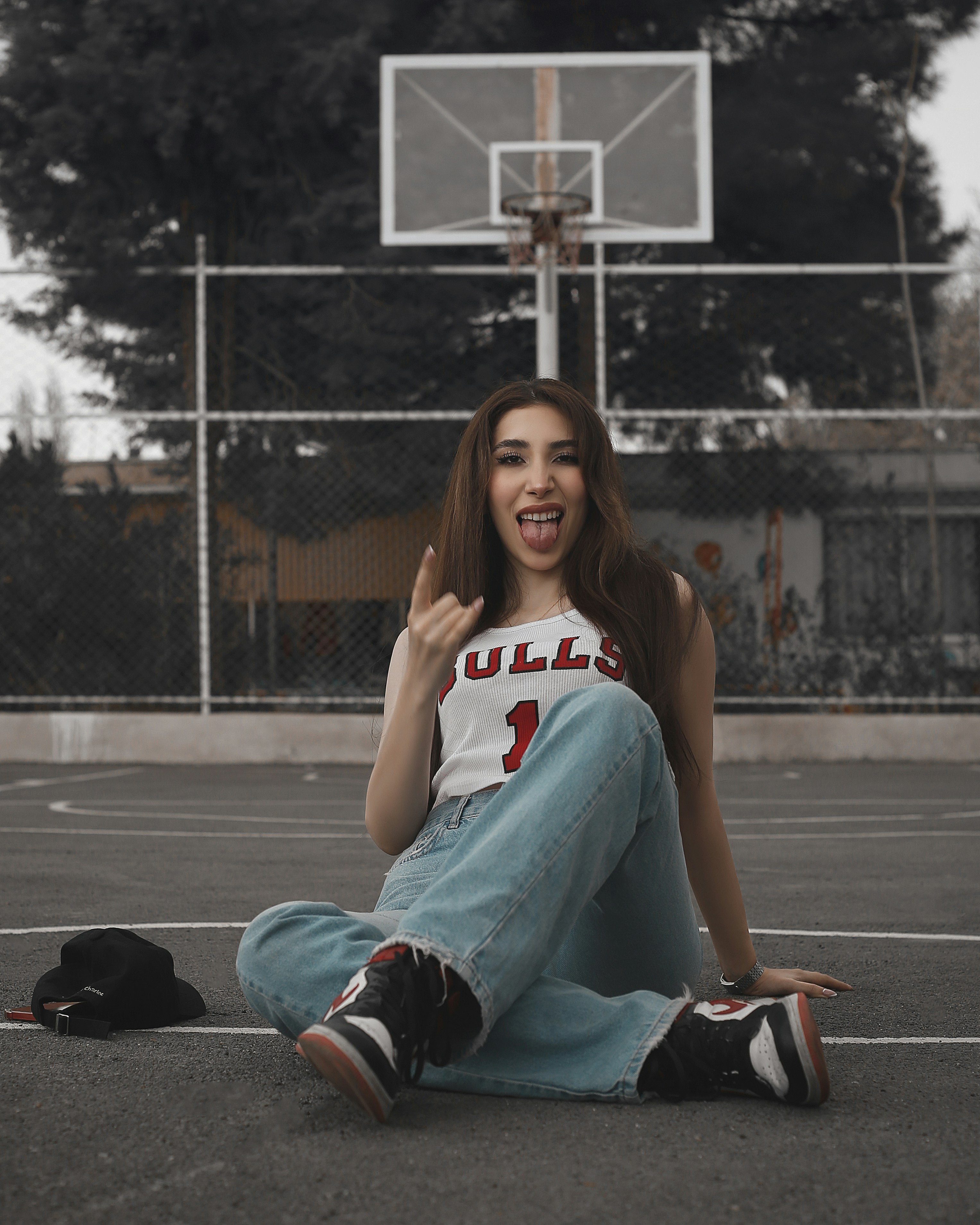 Midcourt Rebel: Bulls Jersey Moment on an Empty Outdoor Court