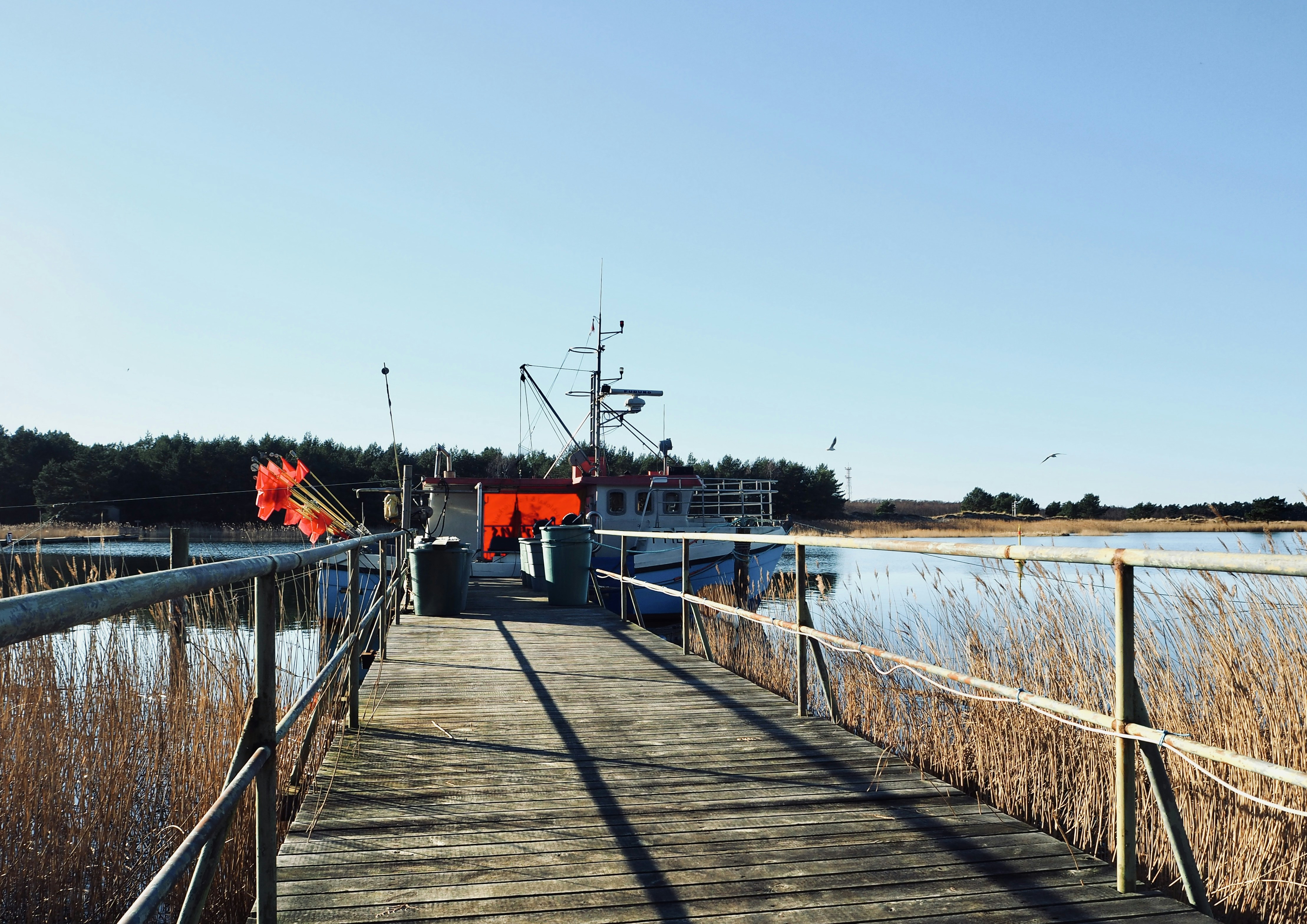 End of the Pier: Orange Flag and Waterfront Silence