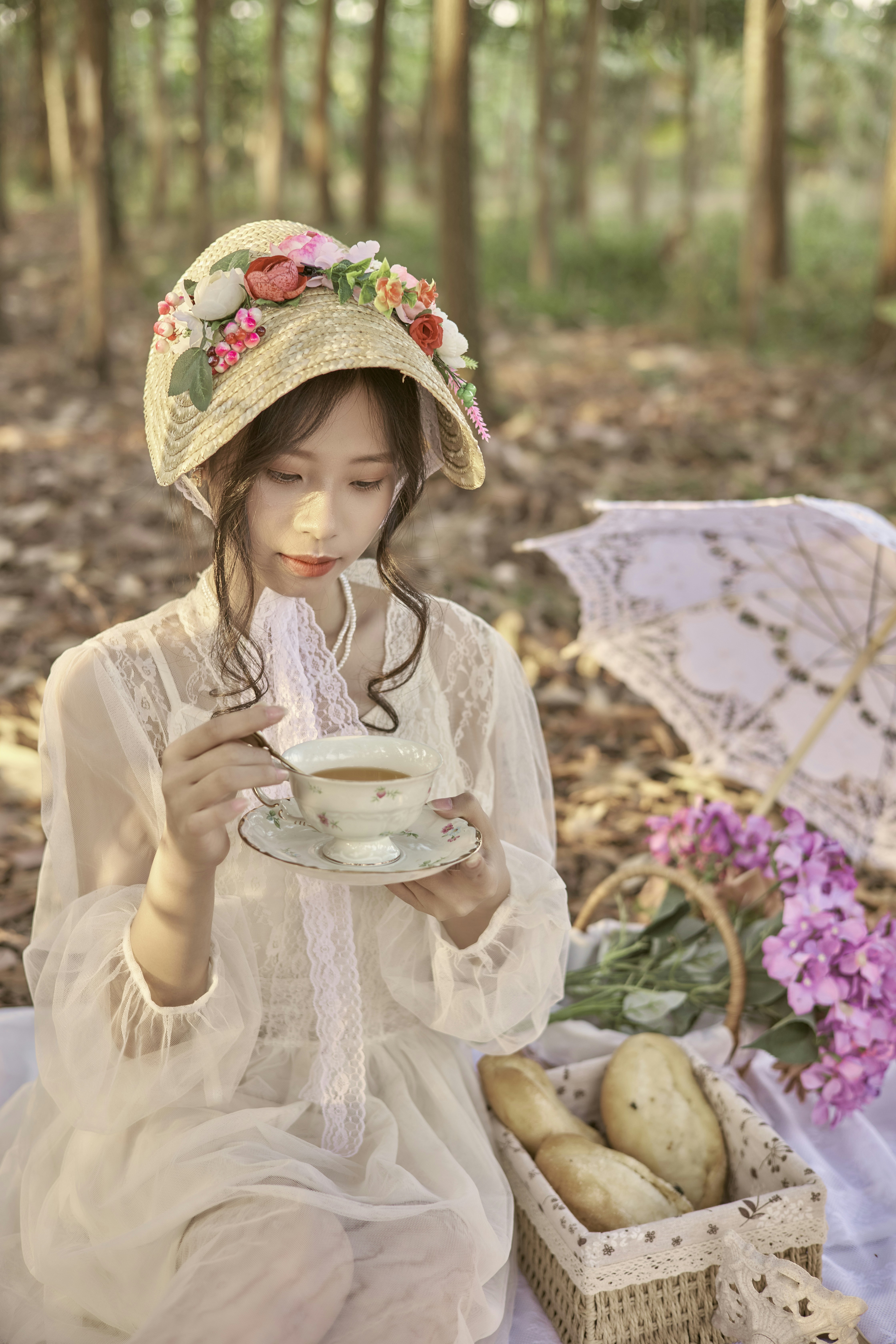 Tea in the Woods: A Portrait of Quiet Elegance