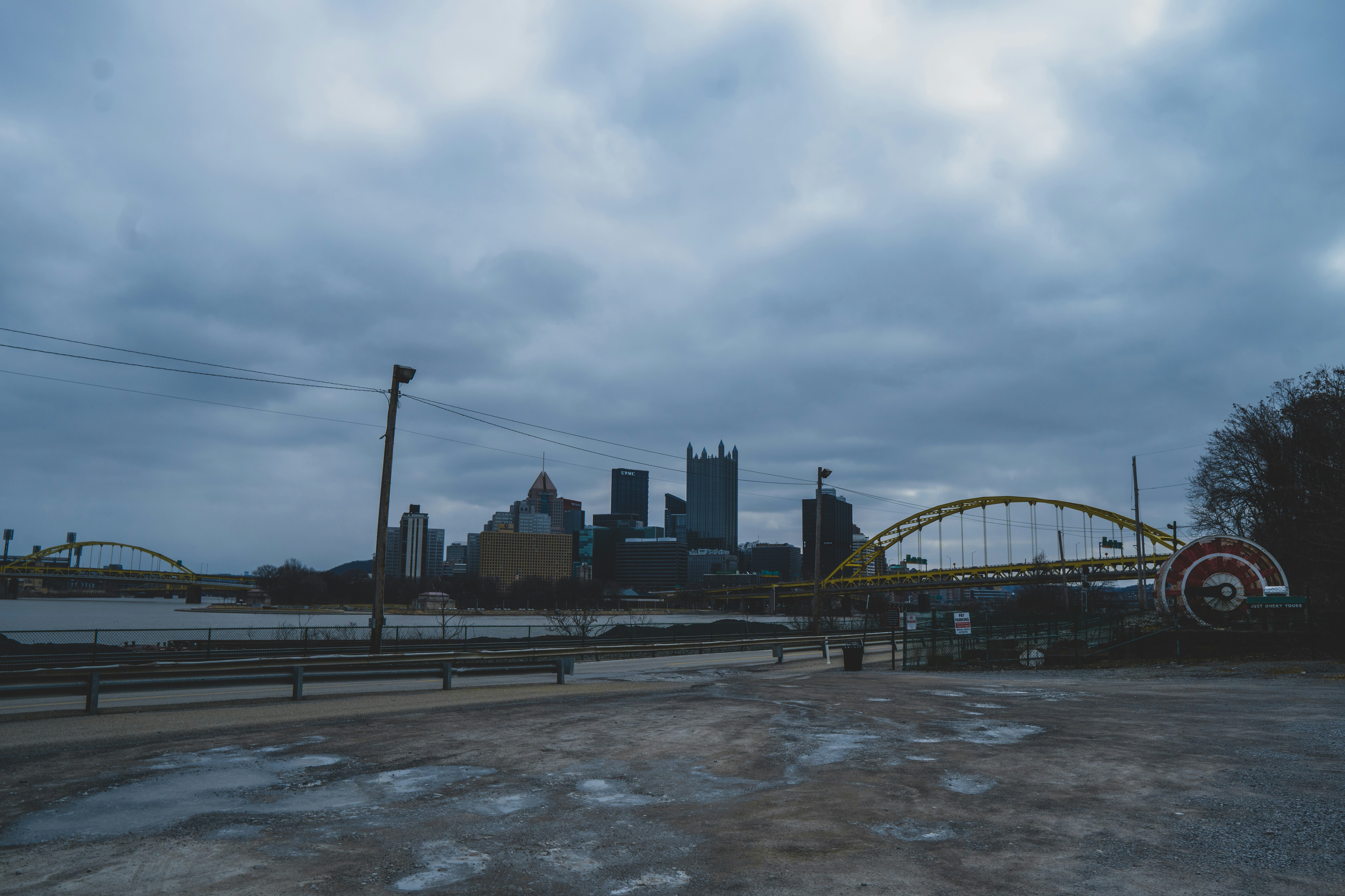 A view of a city from across a frozen river photo – Free Pittsburgh ...