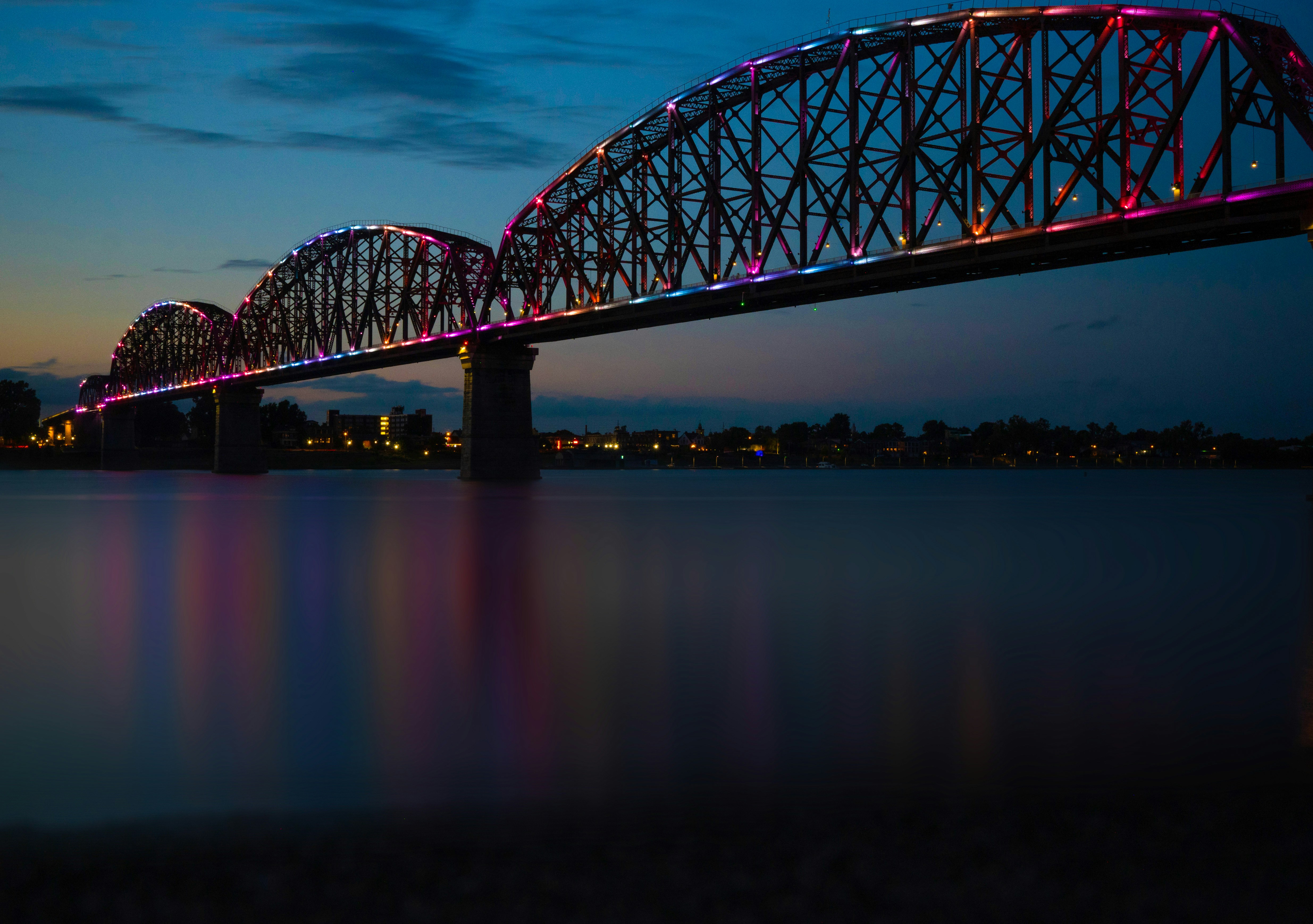 A large bridge over a large body of water photo – Free Grey Image on ...