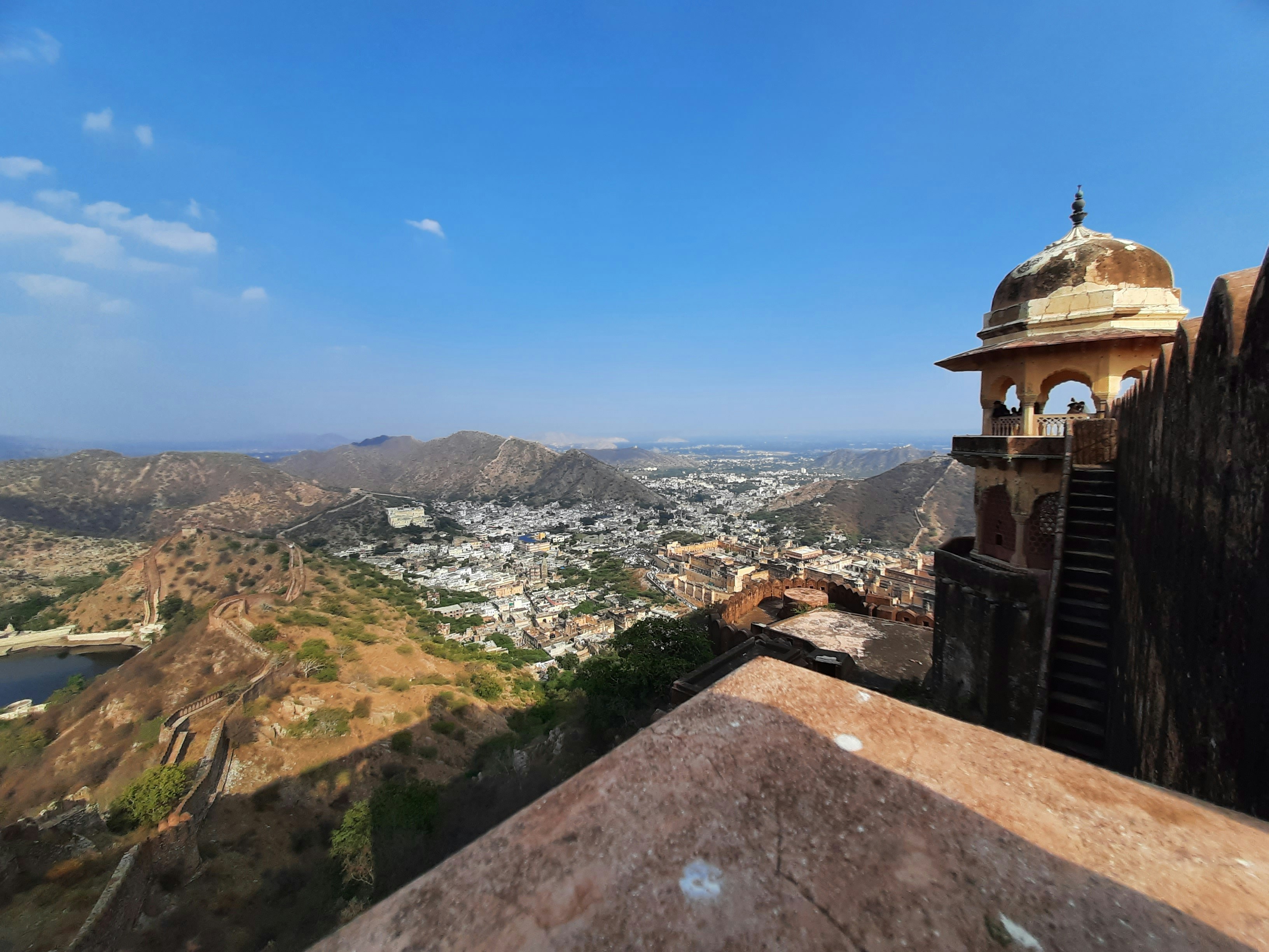 A view of a city from the top of a hill photo – Free Jaigarh fort road ...