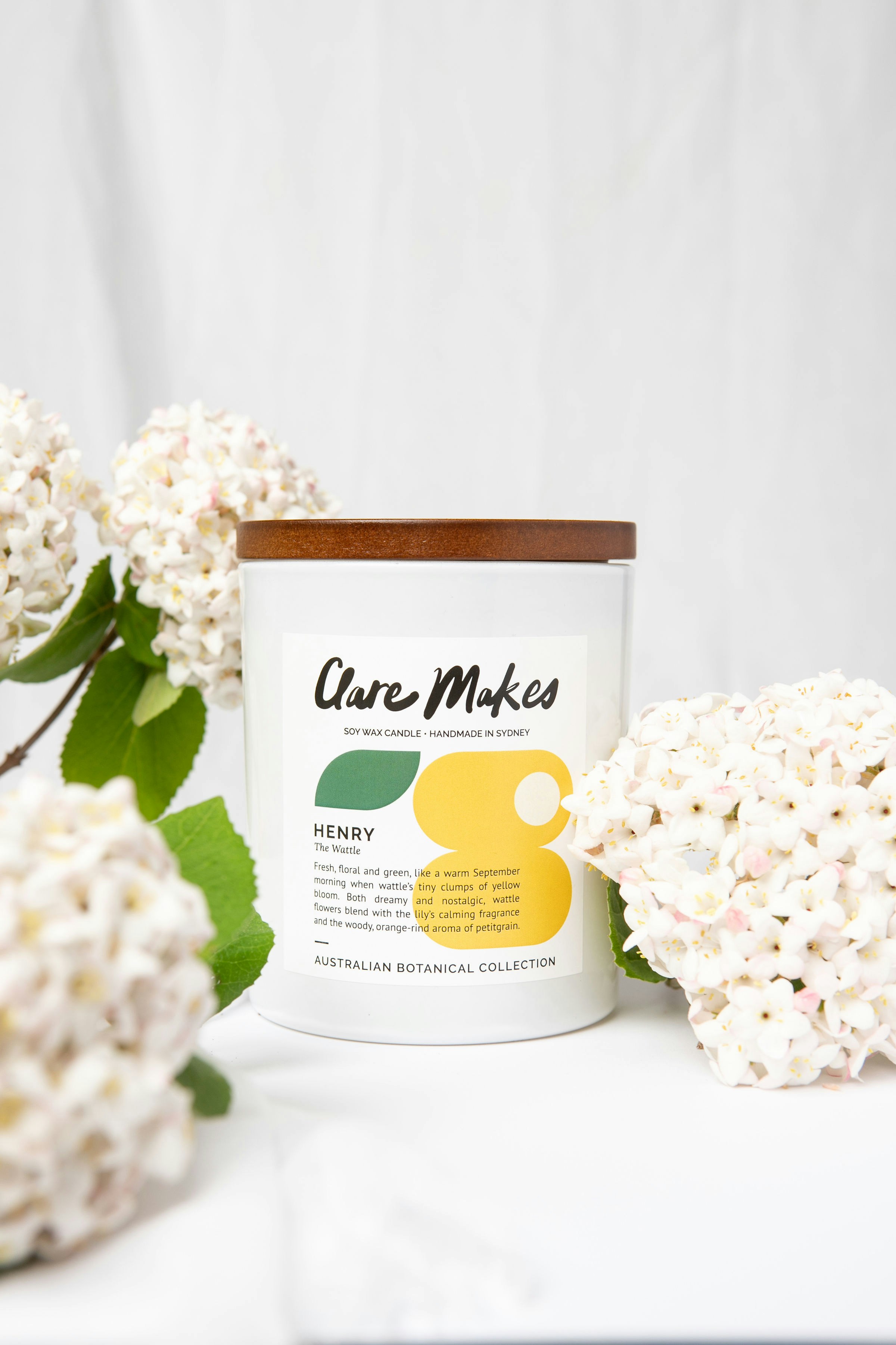 Care Makes Candle: Minimalist Still-Life with Hydrangeas