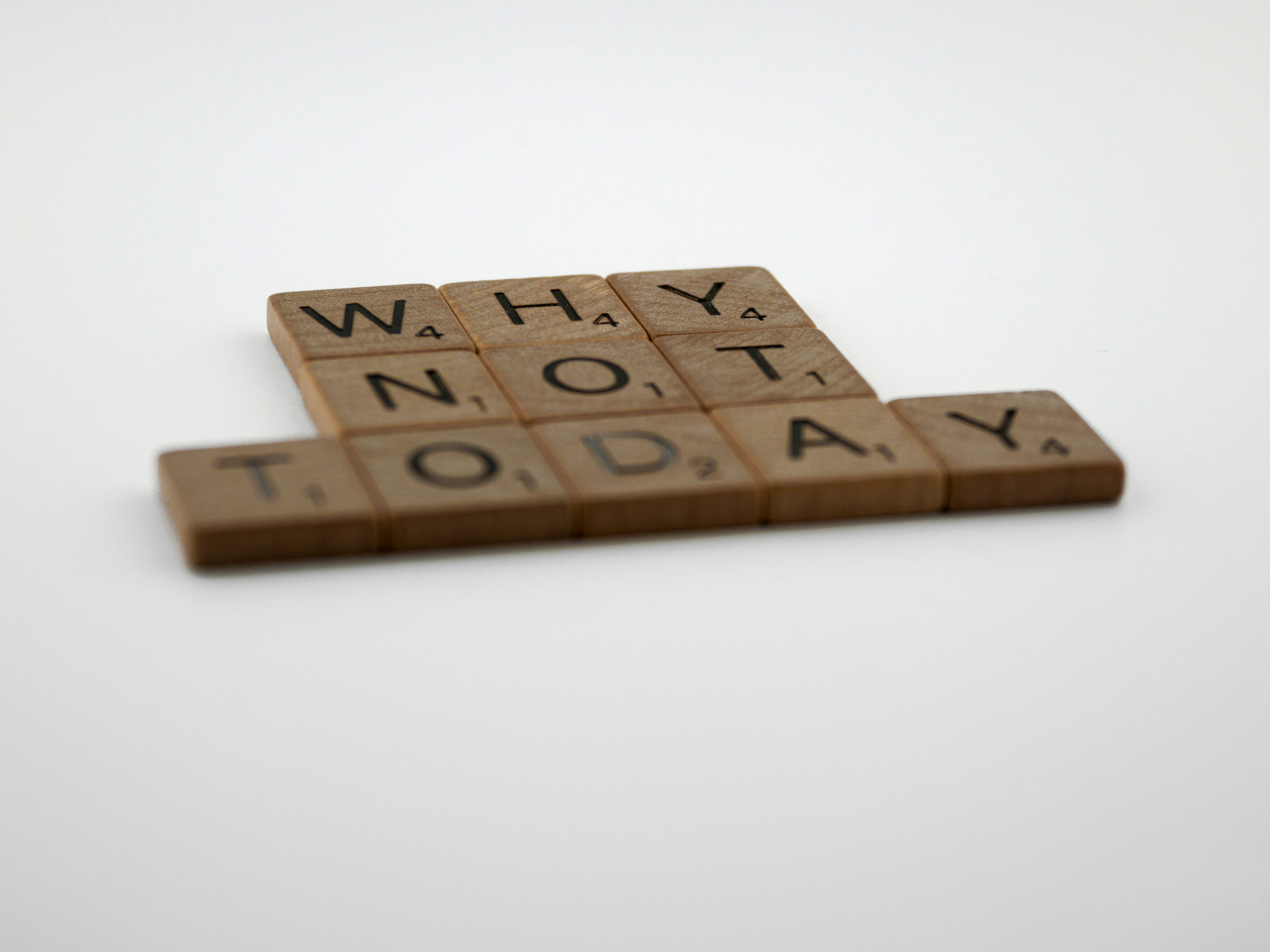 Two scrabble tiles that say why not today photo – Free Grey Image on ...