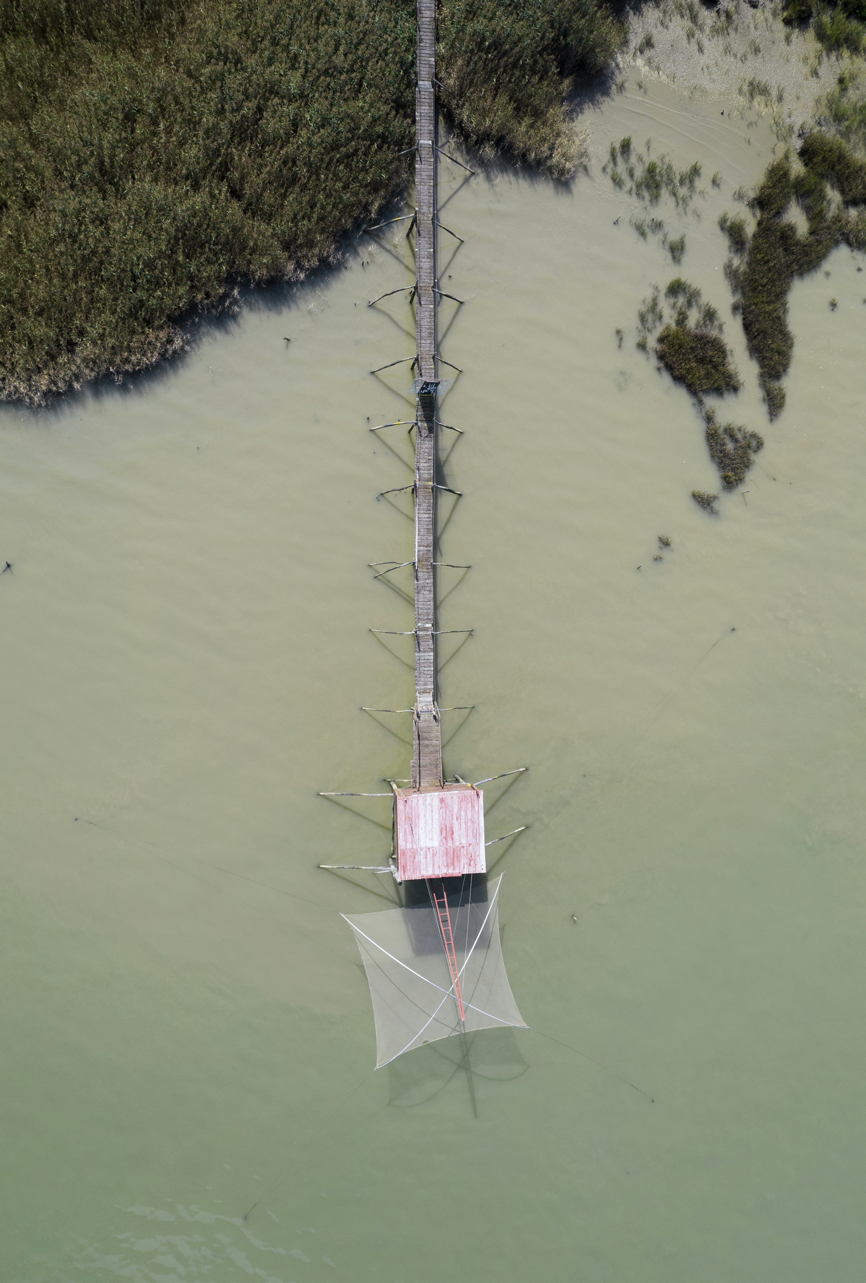 Aerial View of Loire Fishing Hut and Net