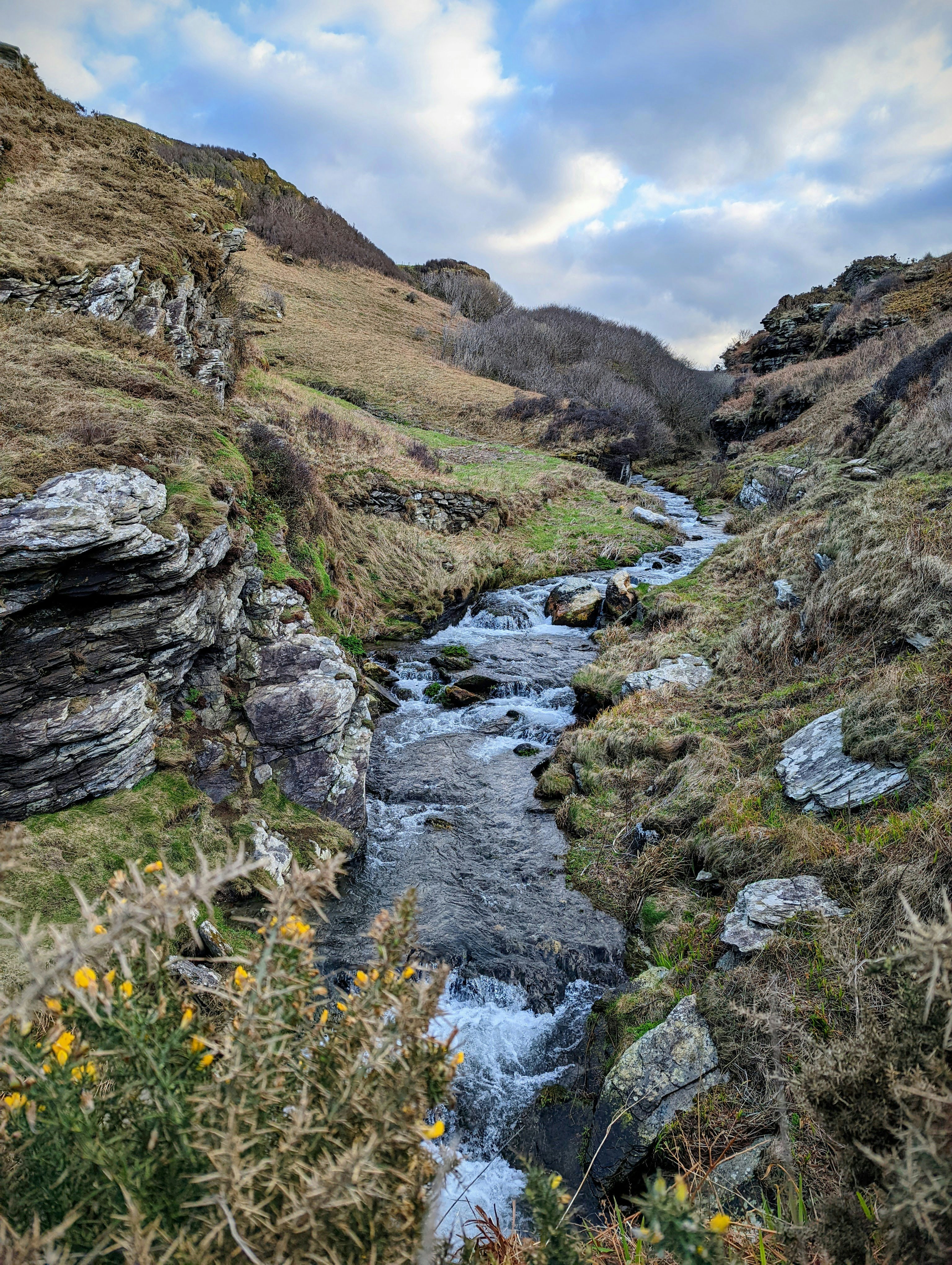A stream running through a lush green hillside photo – Free Stream ...