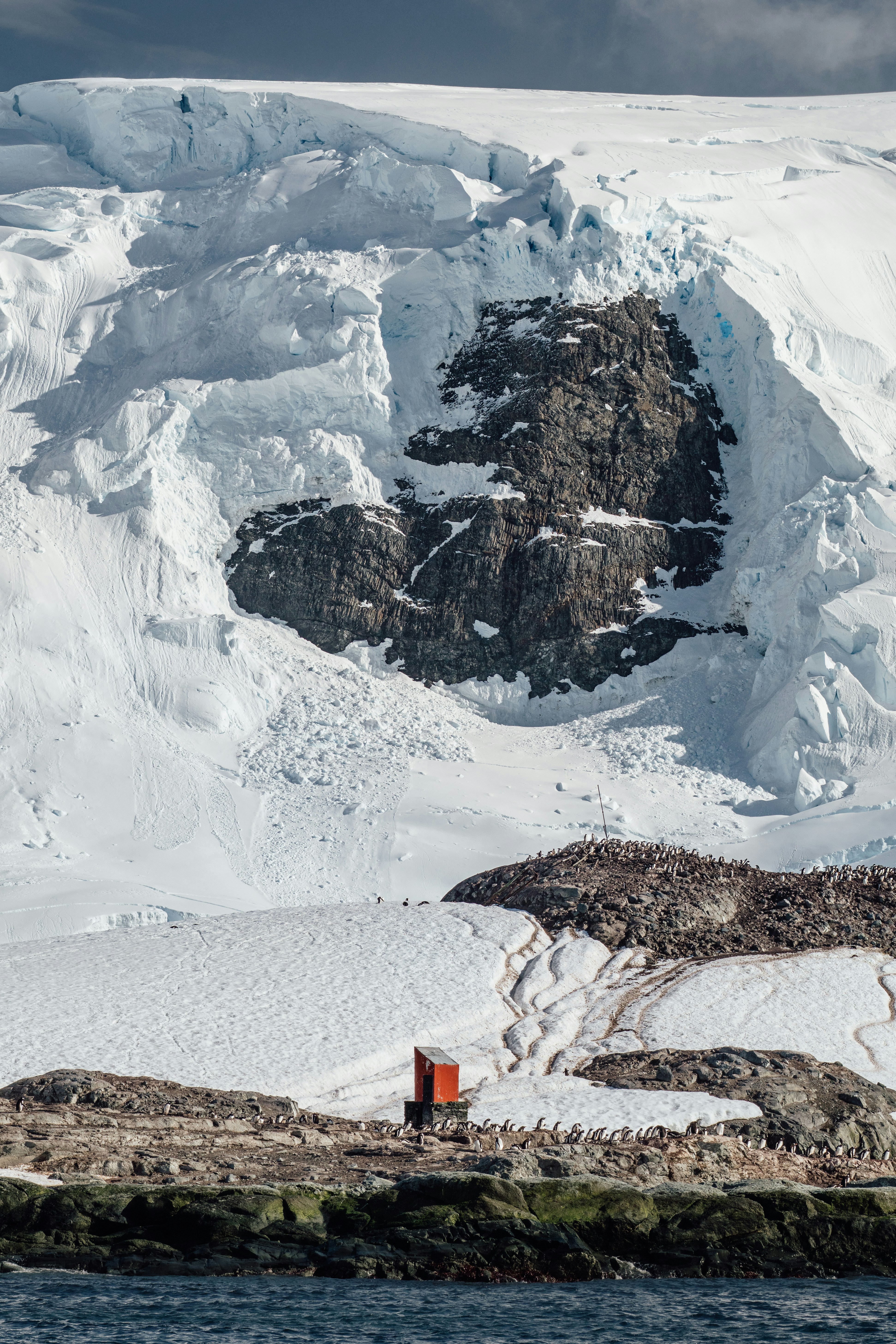 Crimson Outpost at the Glacier's Edge