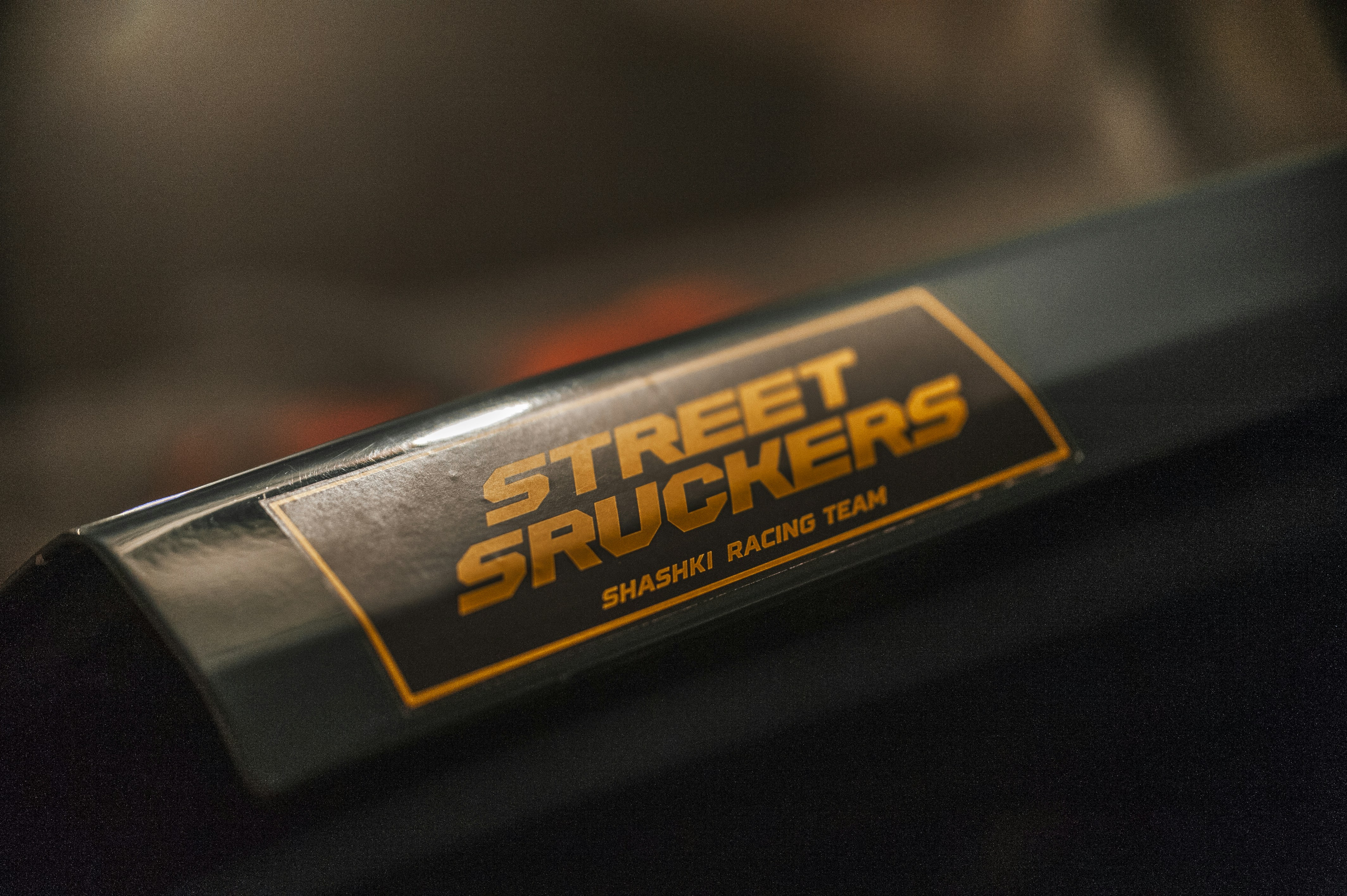 Street Sprockets: Shashi Racing Team Emblem on a велосипёт bar