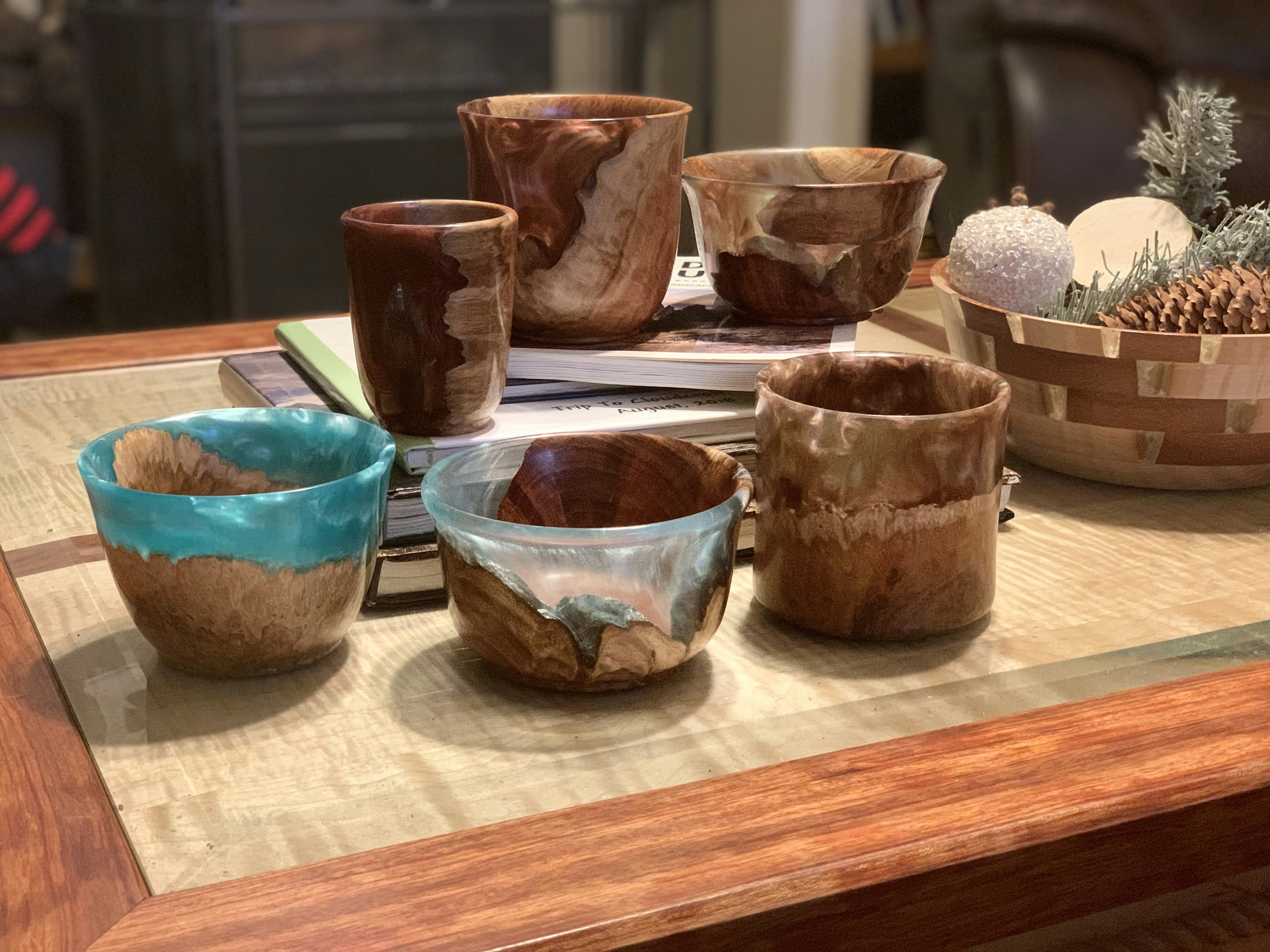 Turquoise Foreground on Earth-Toned Ceramic Still Life