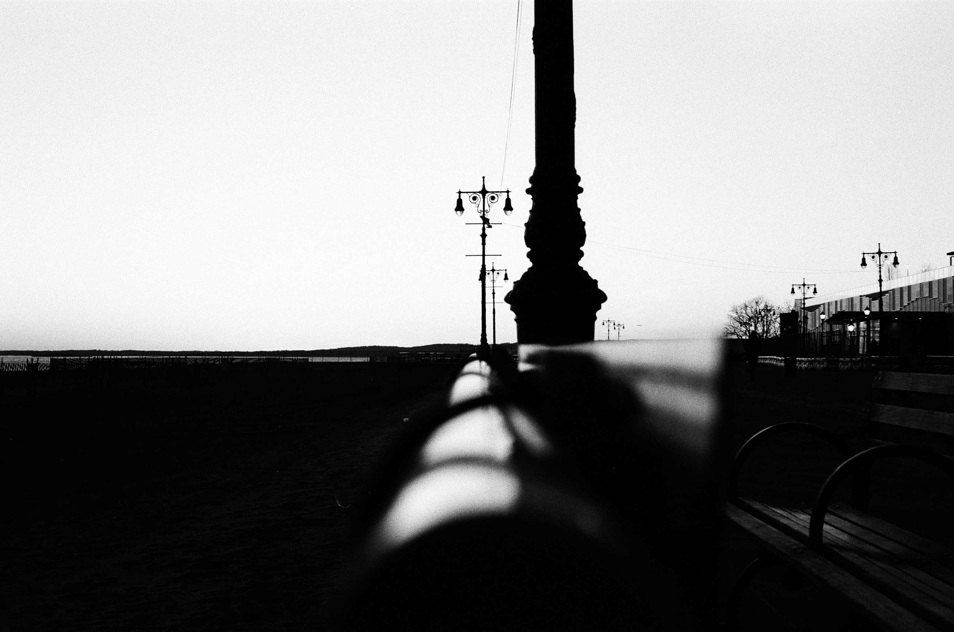 A black and white photo of a street light photo – Free Urban ...