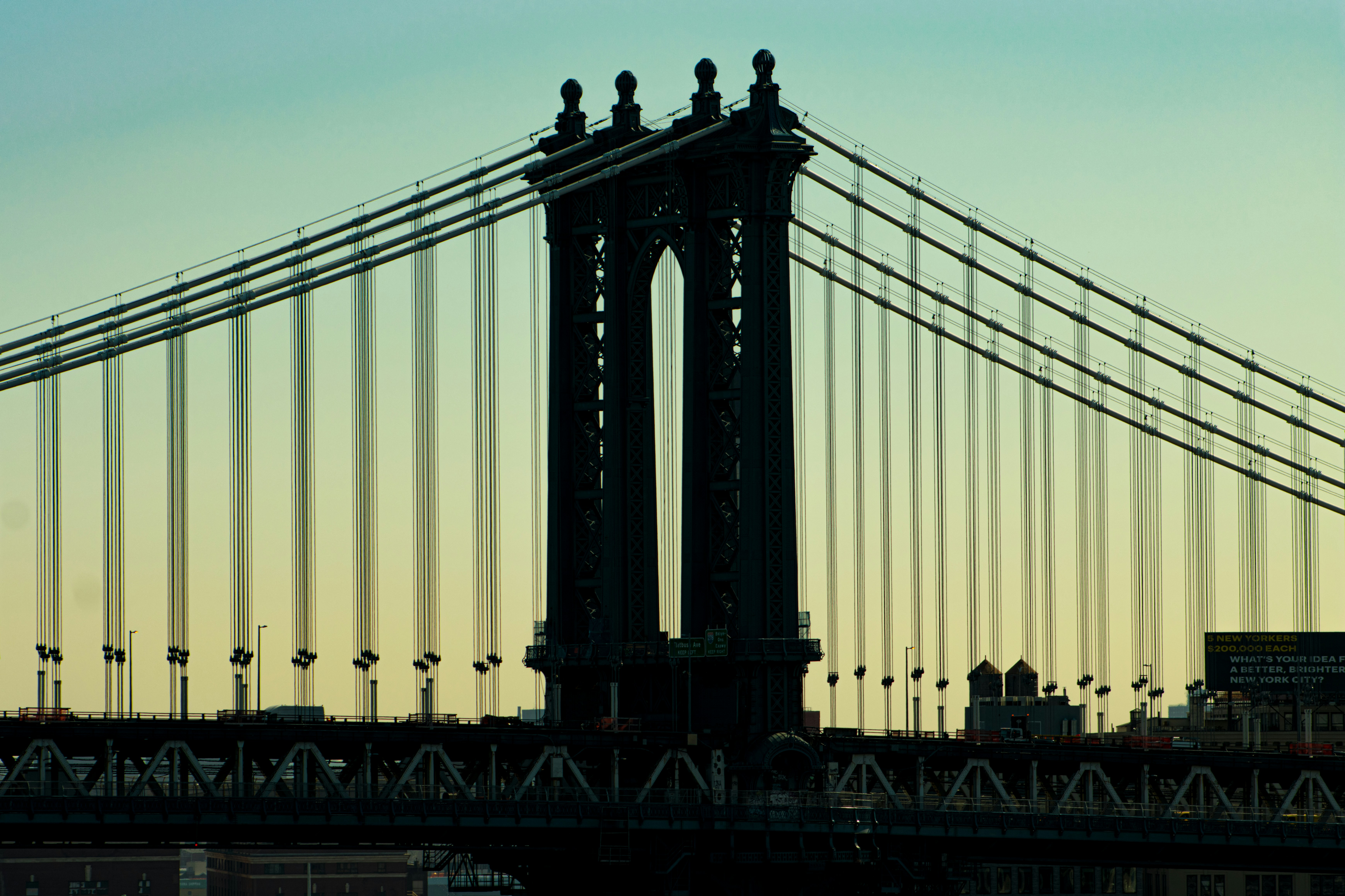 A very tall bridge spanning over a river photo – Free Manhattan bridge ...