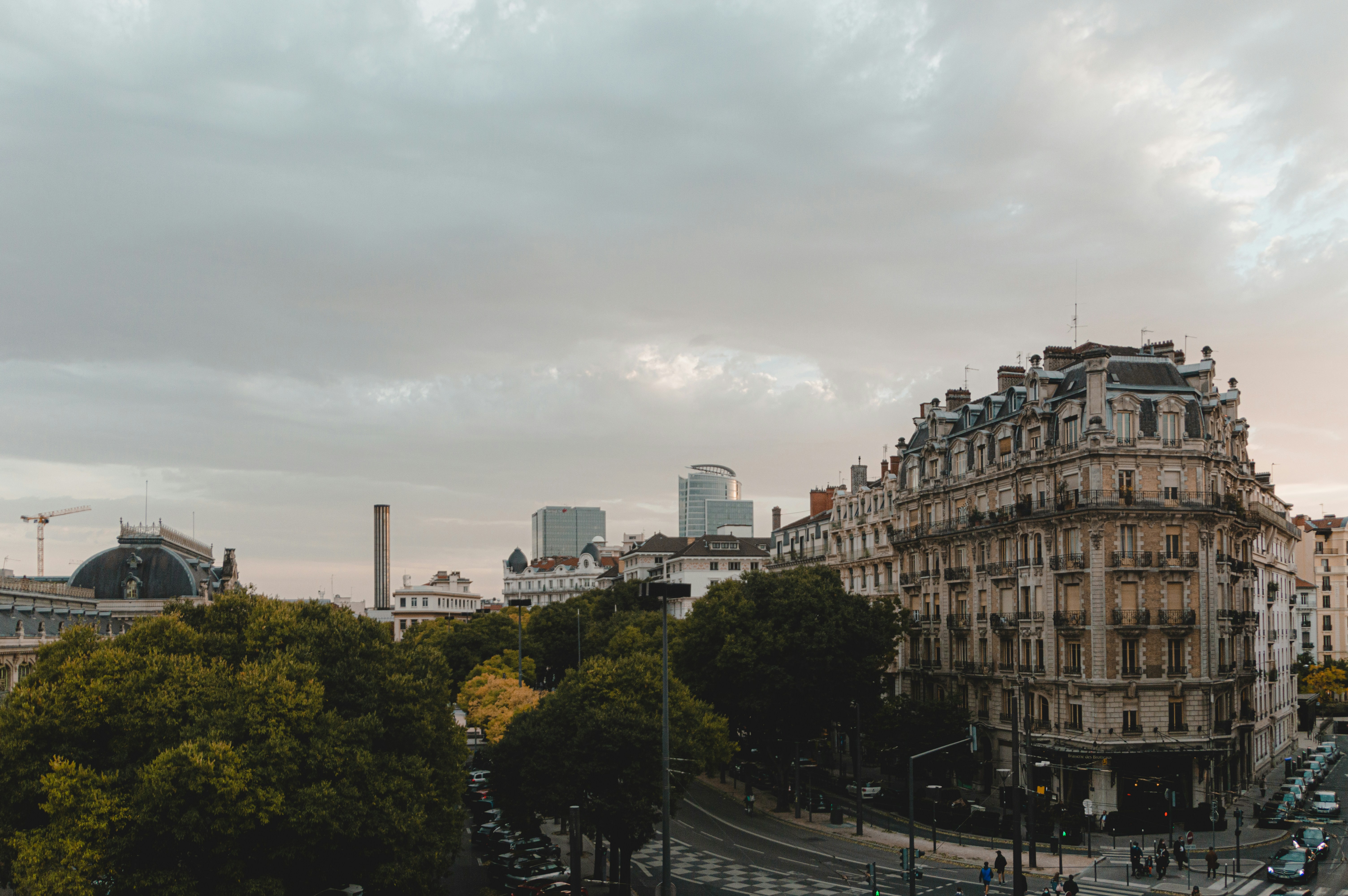 A view of a city street from a high viewpoint photo – Free Road Image ...