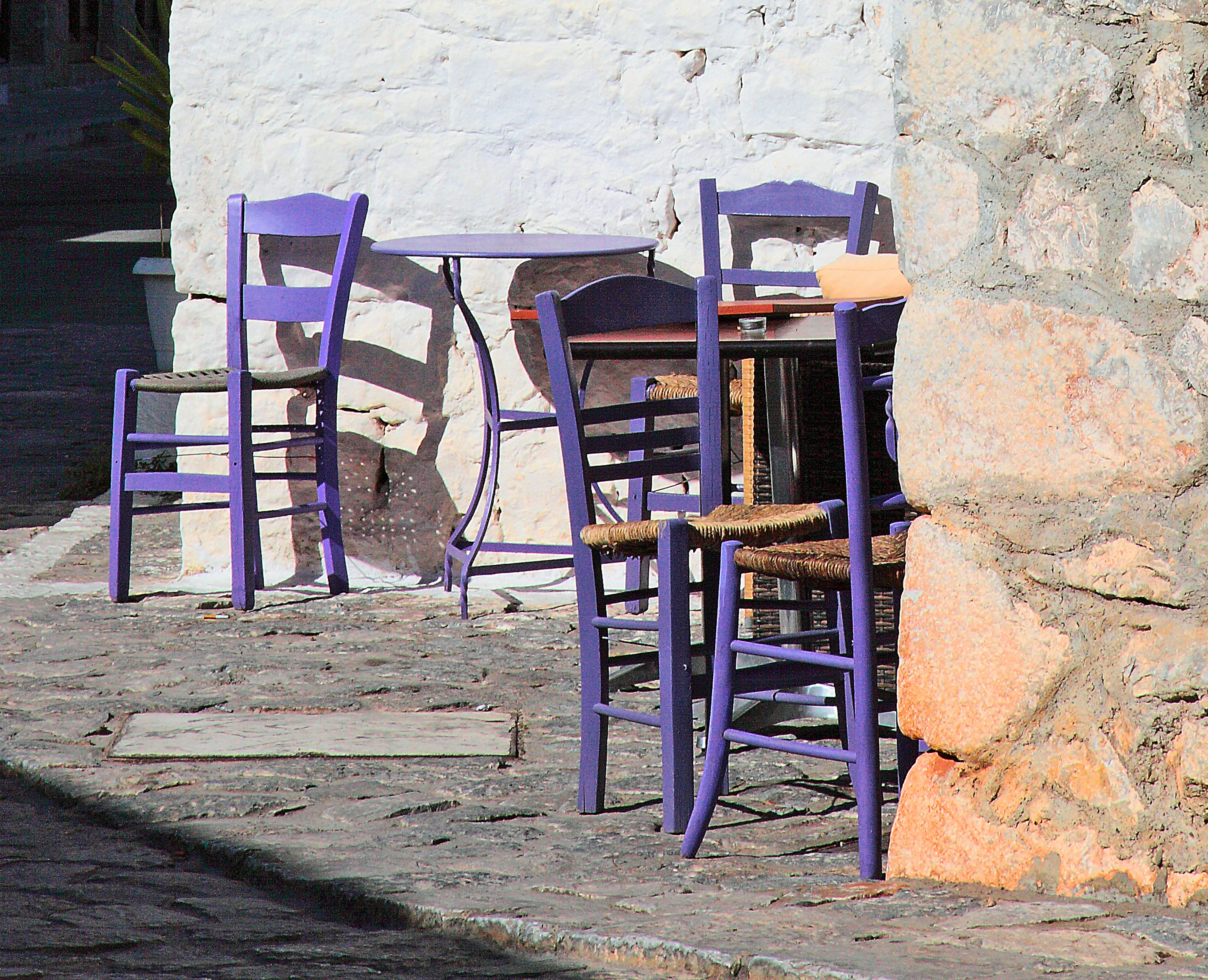Charming Corner Café in Vibrant Hues