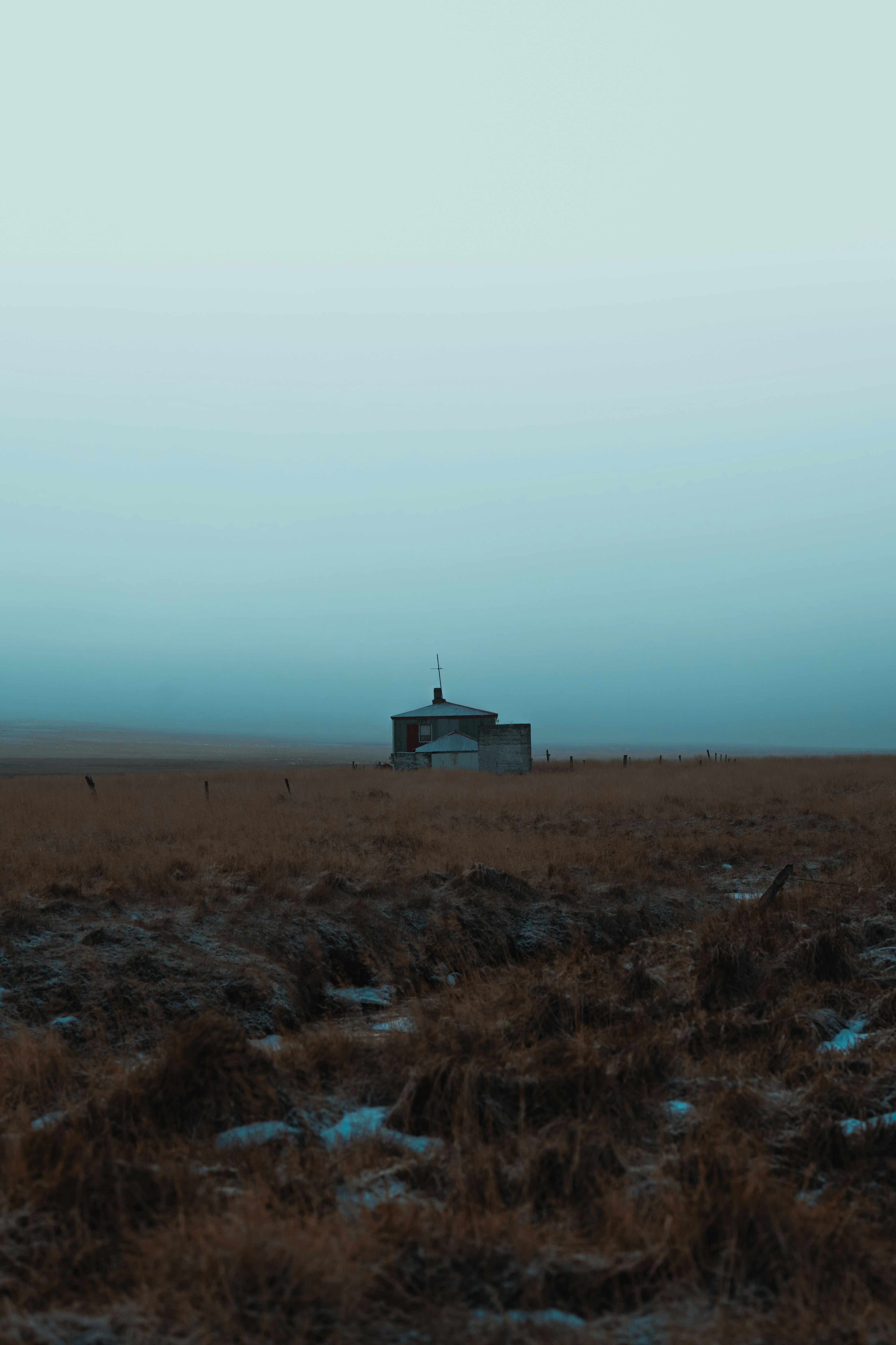 A lone house in a field with a sky background photo – Free Iceland ...