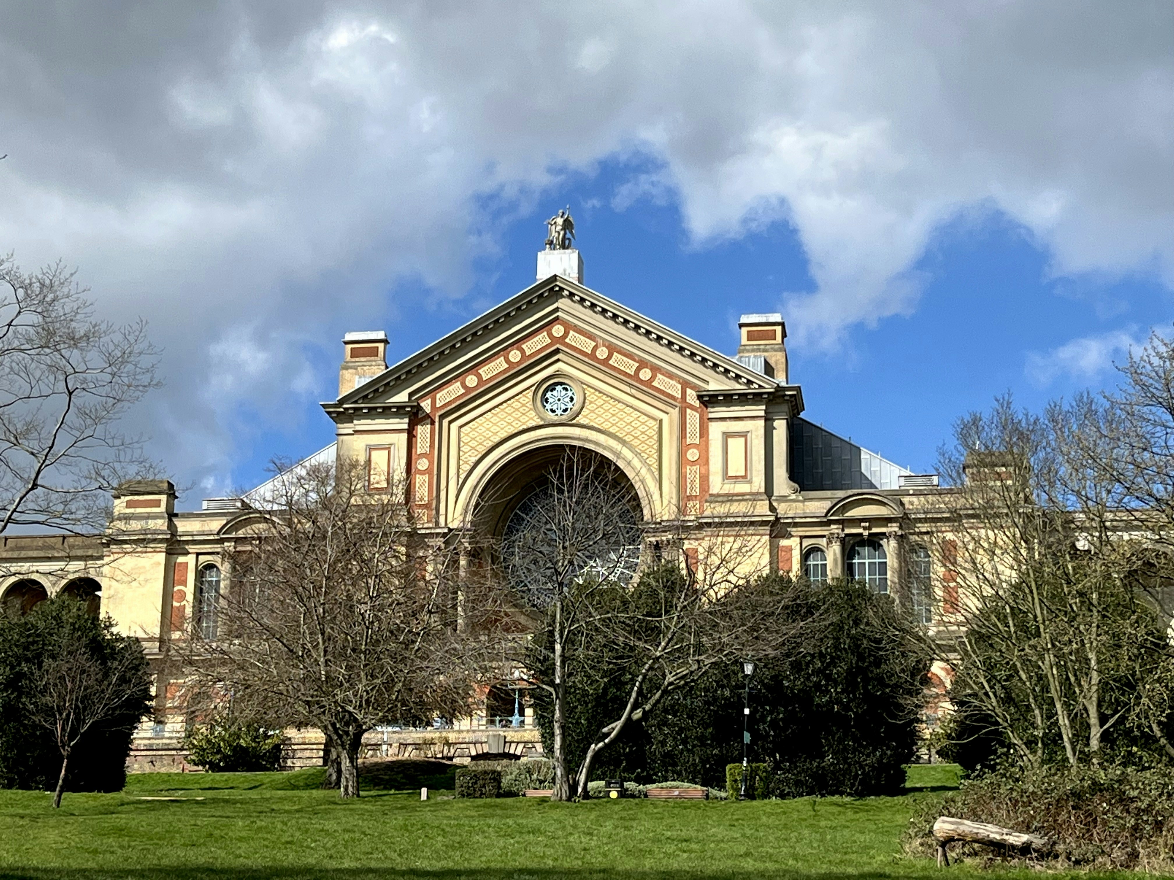 Crowned Archway: The Central Facade of a Historic Campus