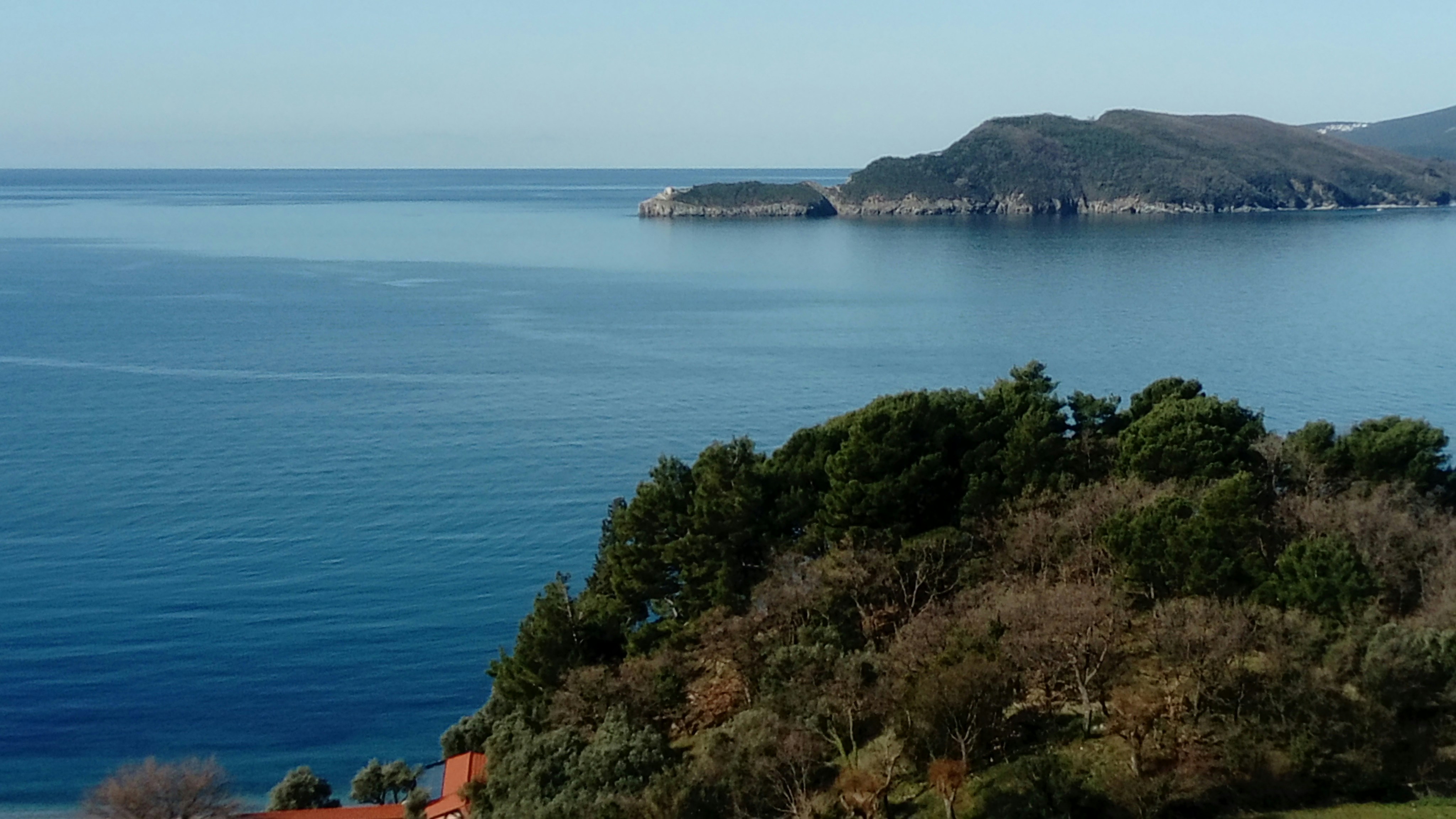 Adriatic coast near Kotor, Montenegro, February, 25 2022.
