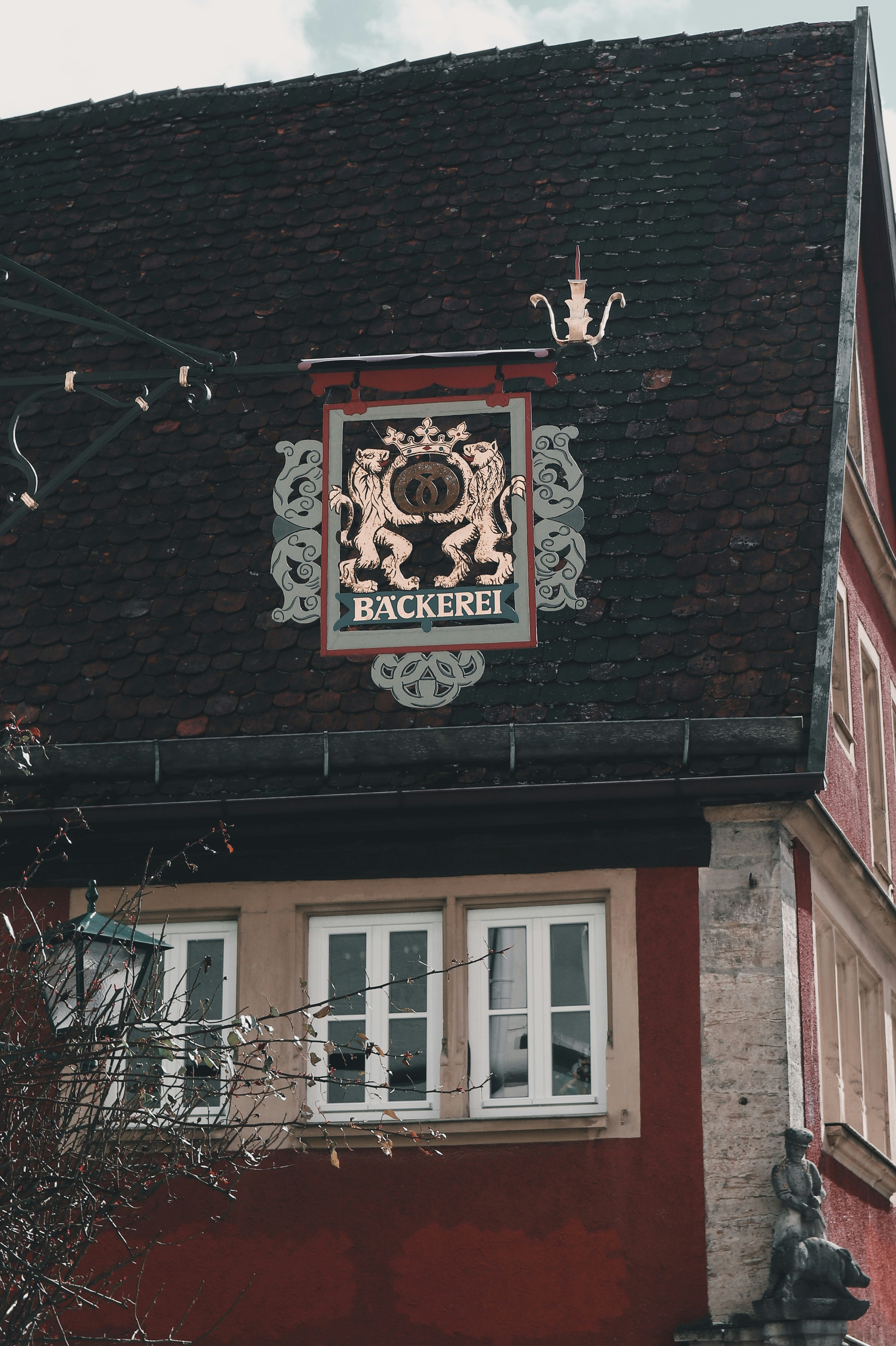 Crested Bakery Sign on a Historic Facade