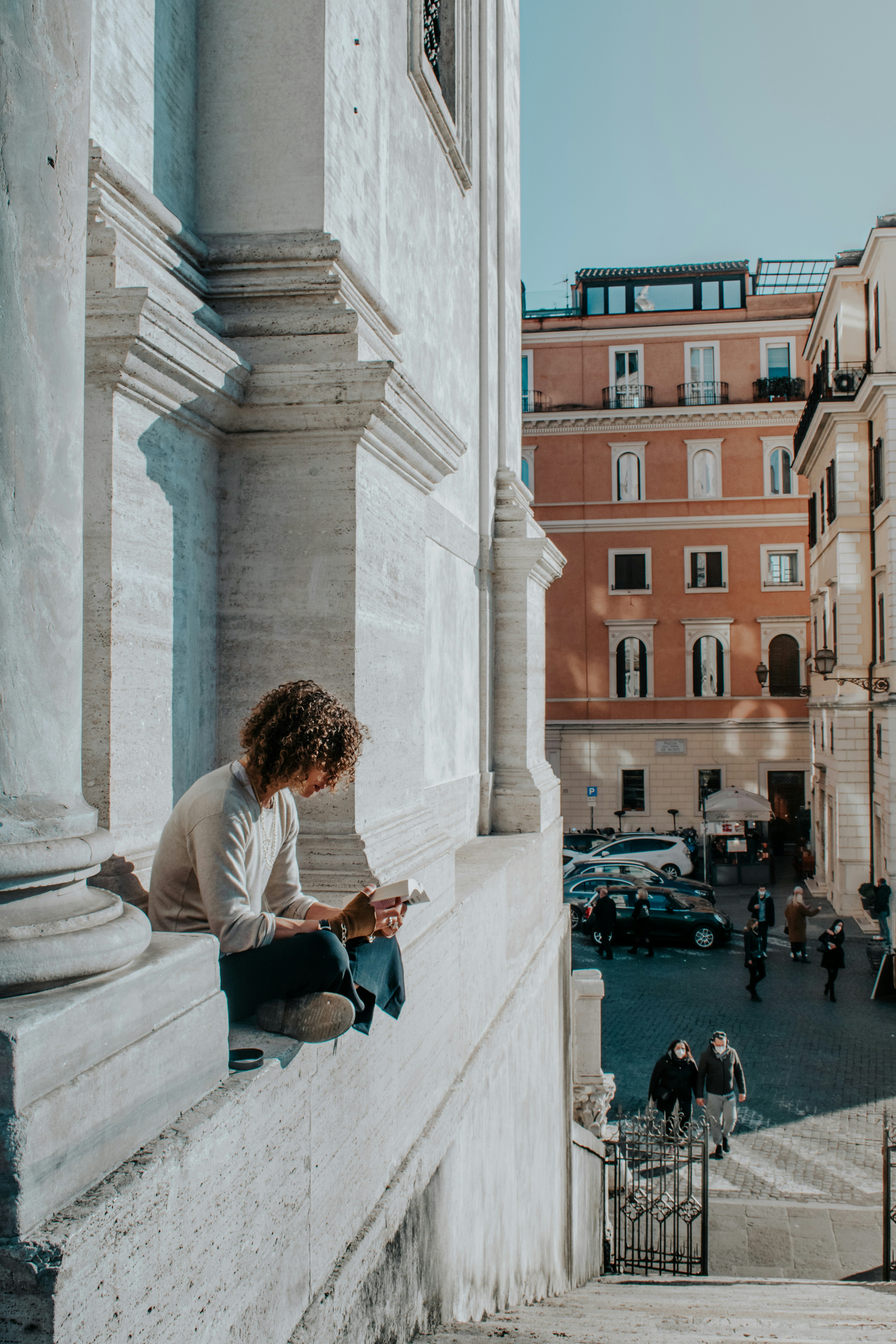 Courtyard Observer: A Solitary Moment Above the Piazza