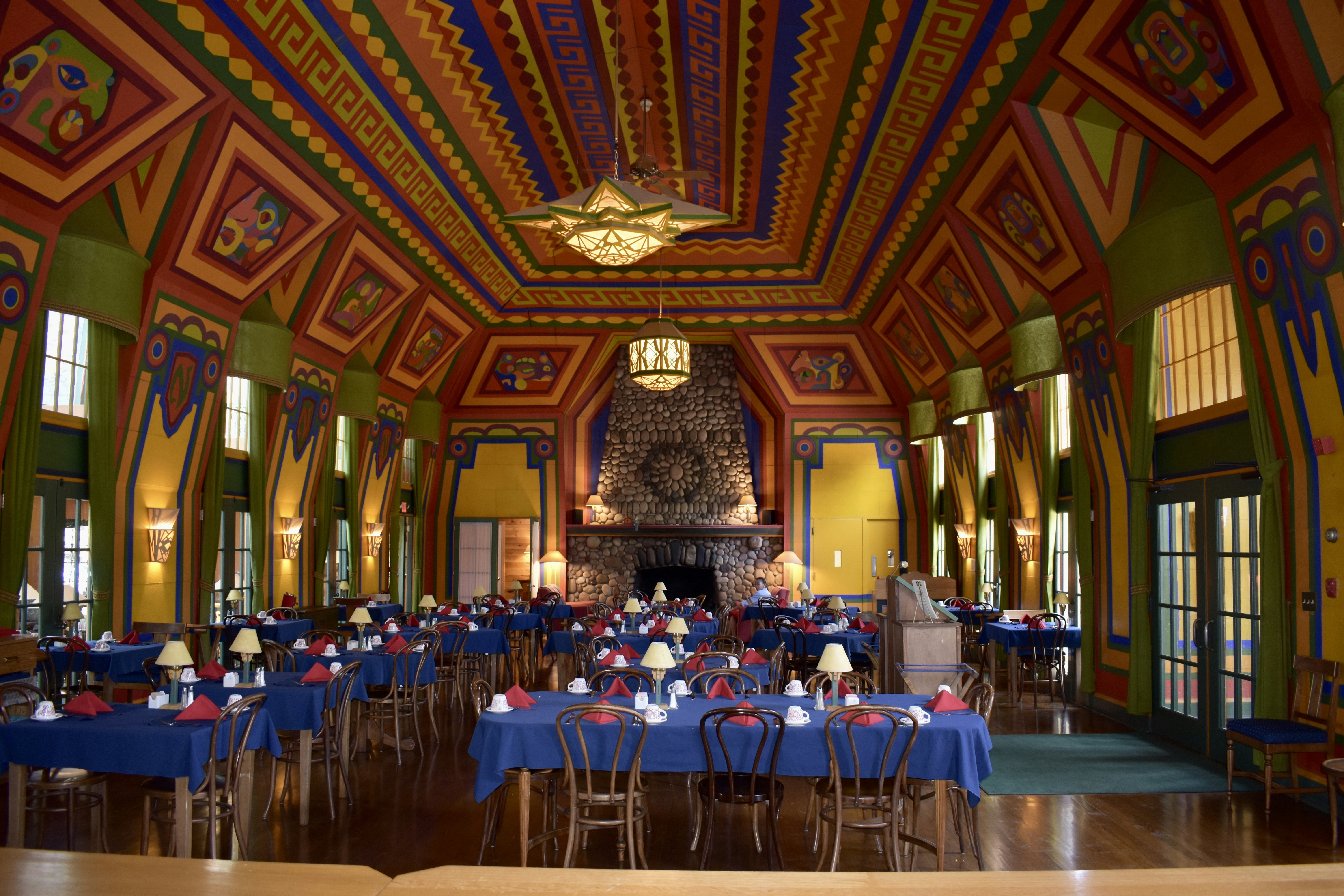 Hearth at the Heart: A Medley of Color in a Grand Banquet Hall