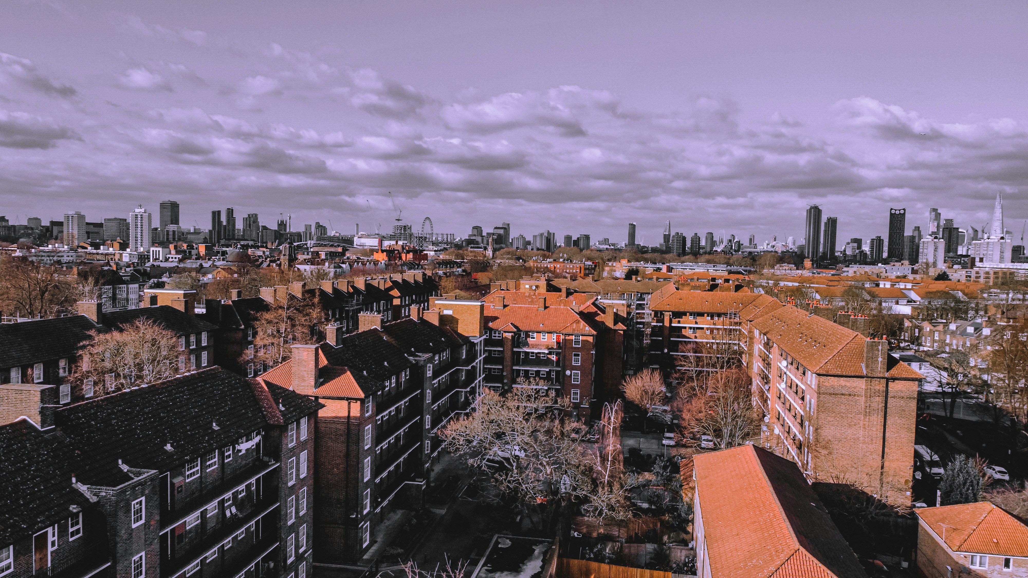 An aerial view of a city with tall buildings photo – Free Brixton Image ...