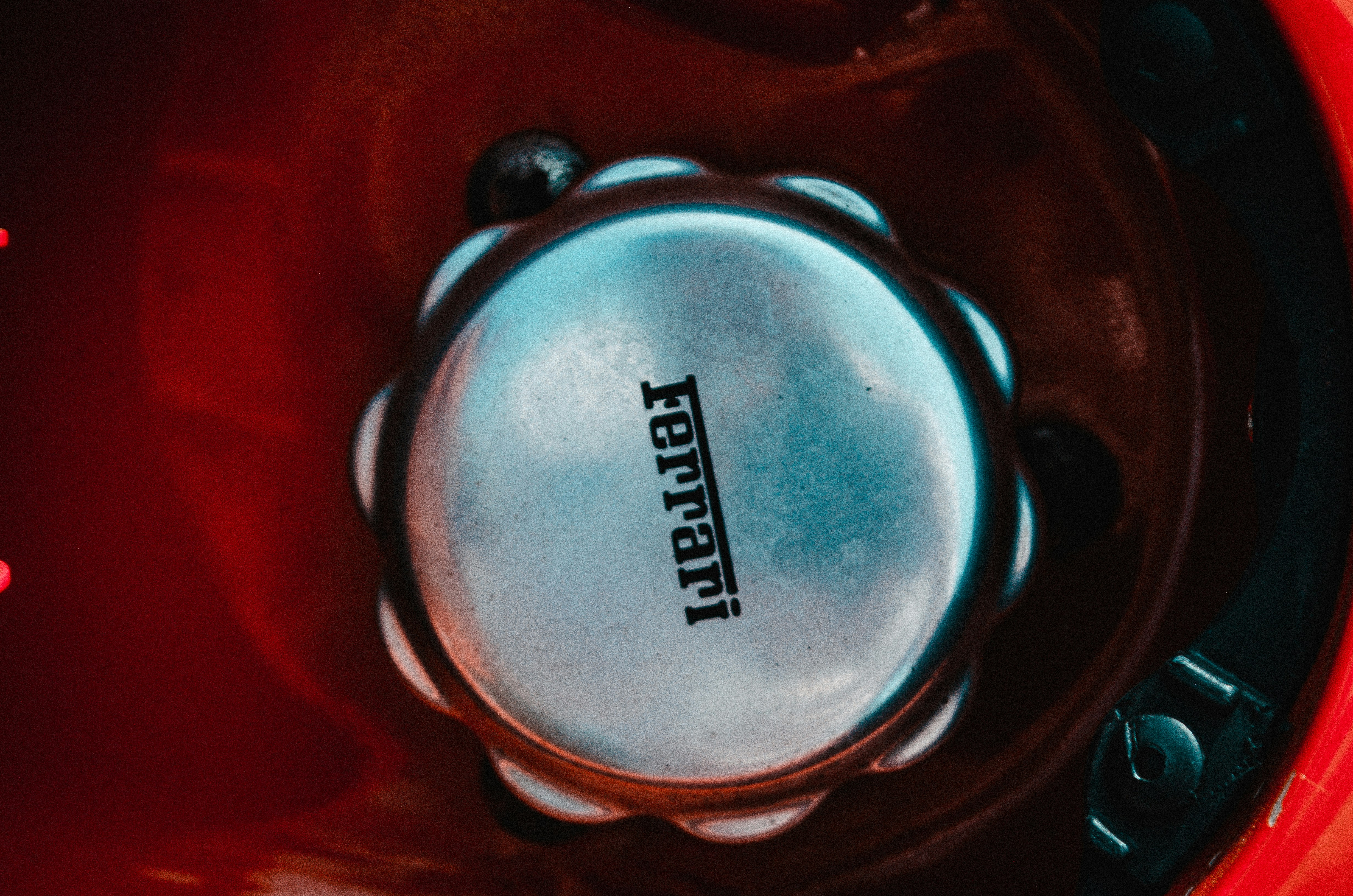 Ferrari Center Cap: Chrome on a Fiery Rim