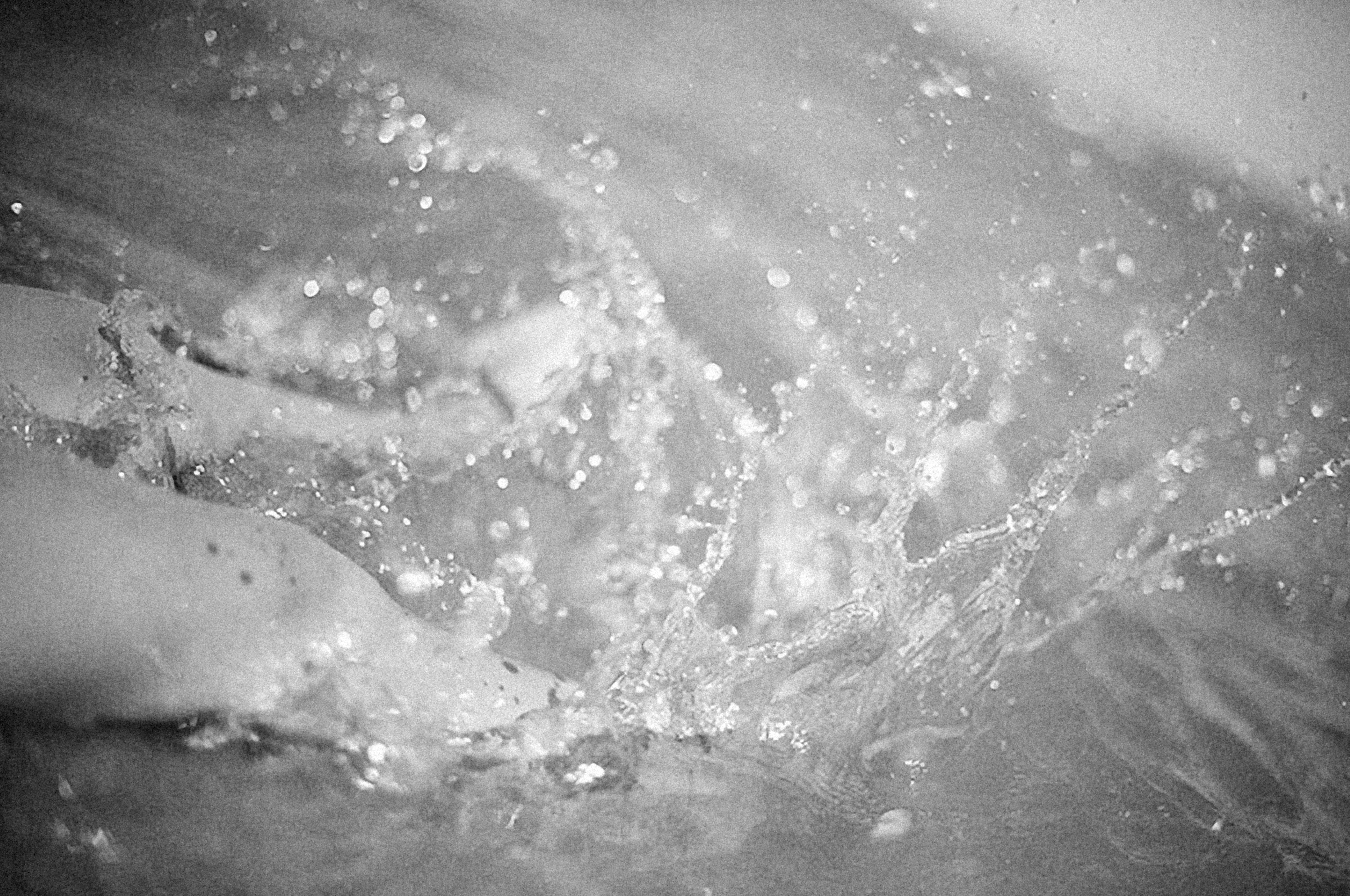 Dynamic splash of water around submerged legs, capturing the essence of movement and fluidity.