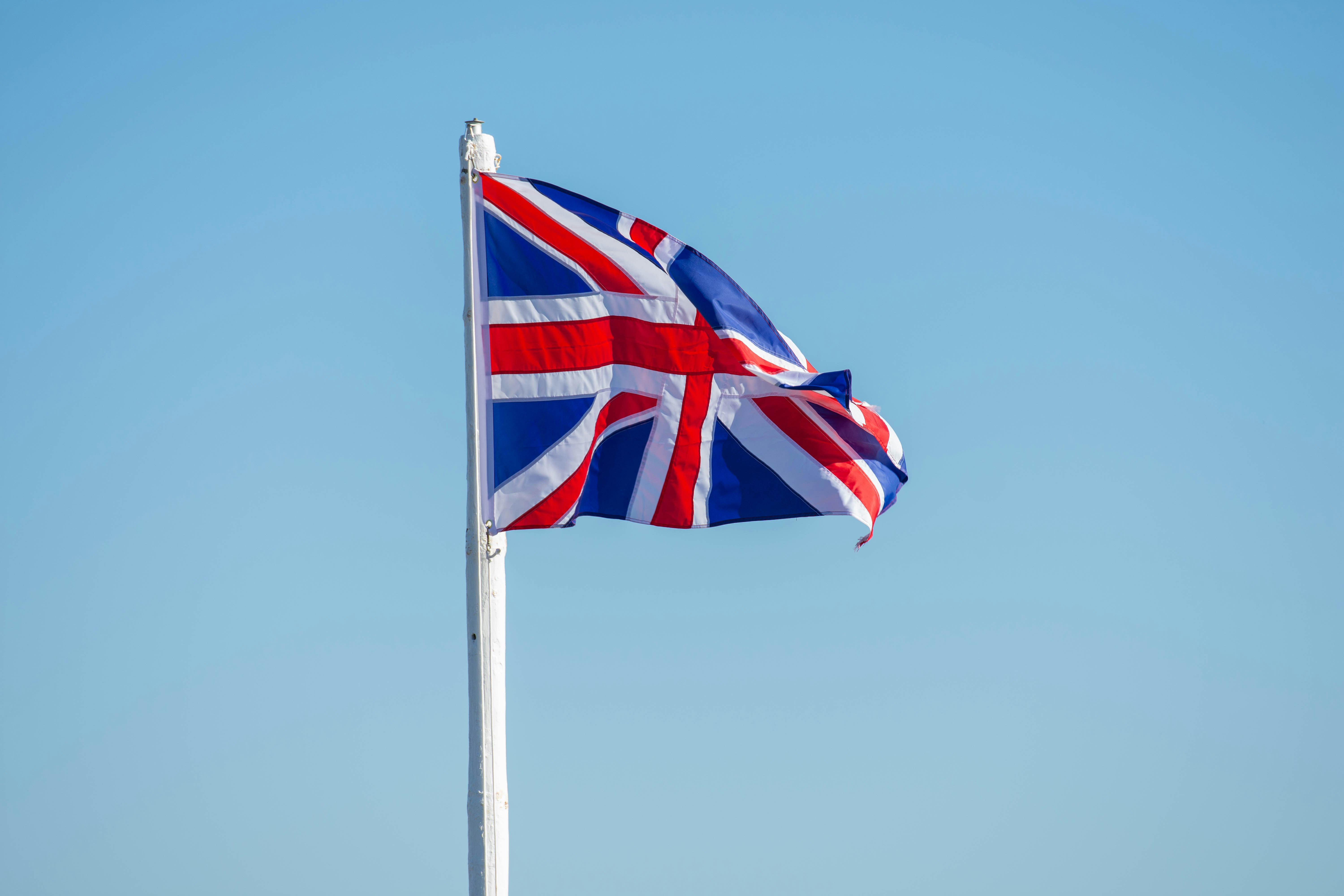 A british flag flying high in the sky photo – Free American flag Image ...