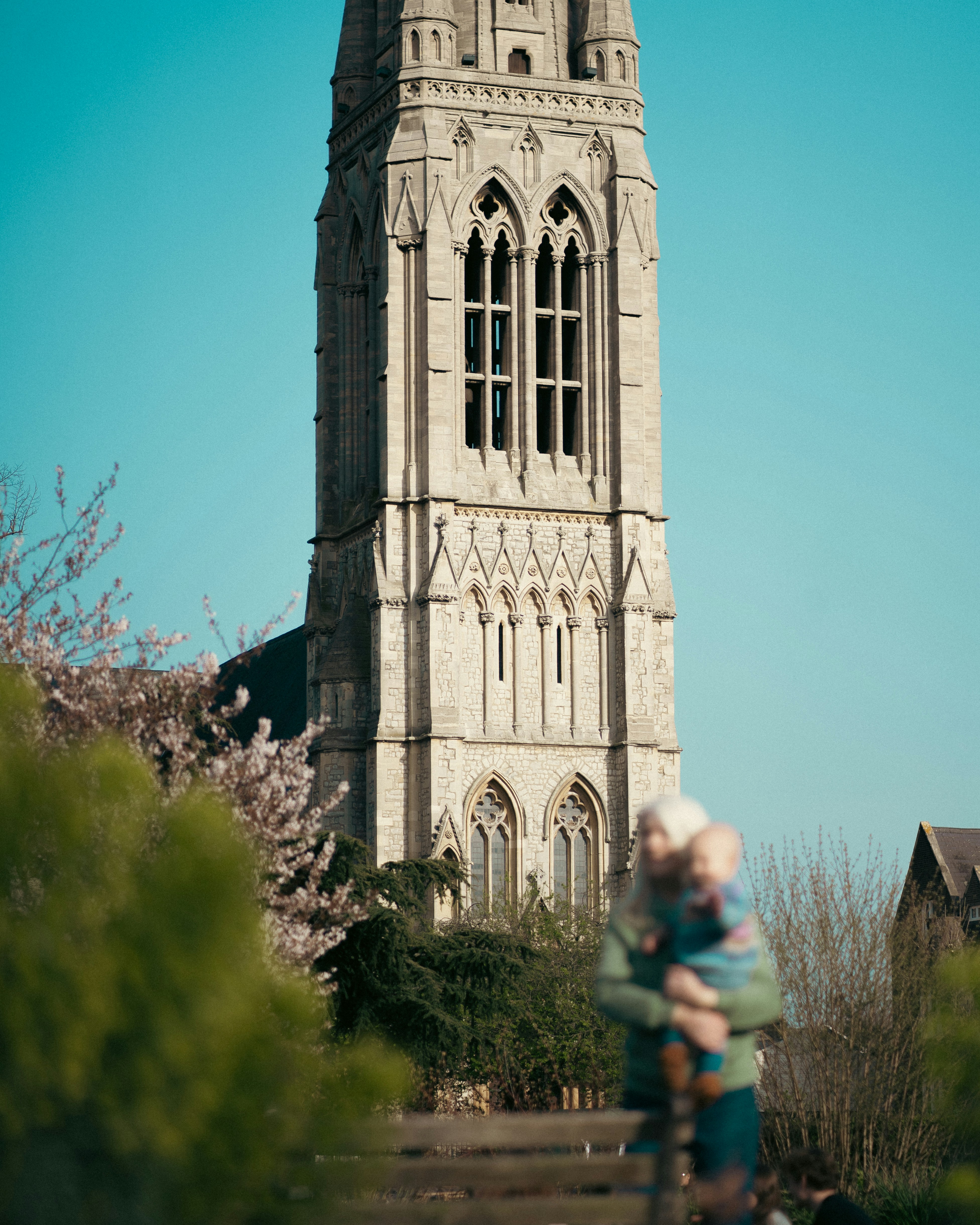 Gothic Spire in a Teal Sky: A Quiet Cathedral Moment