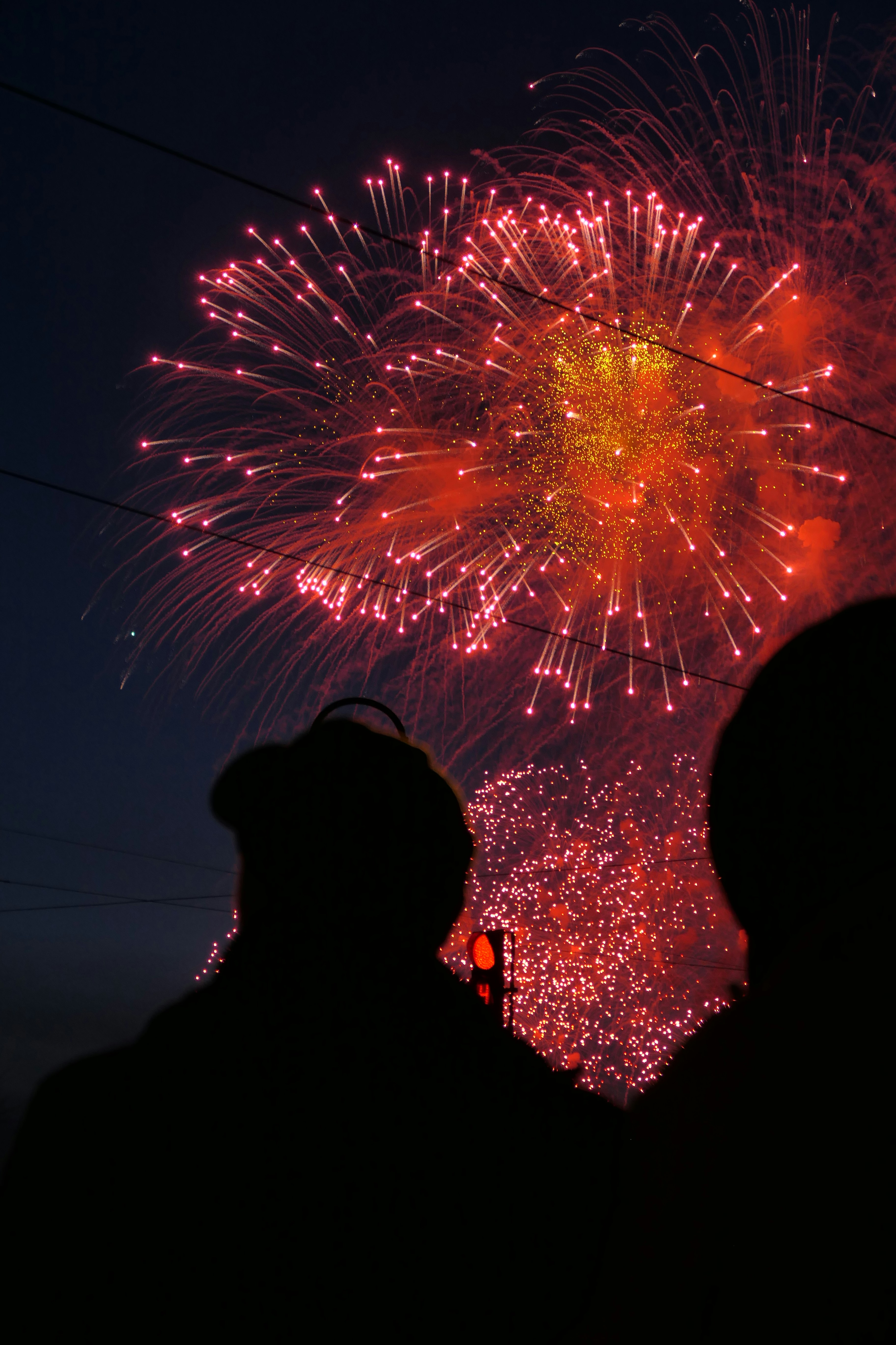 A group of people watching a fireworks display photo – Free Human Image ...