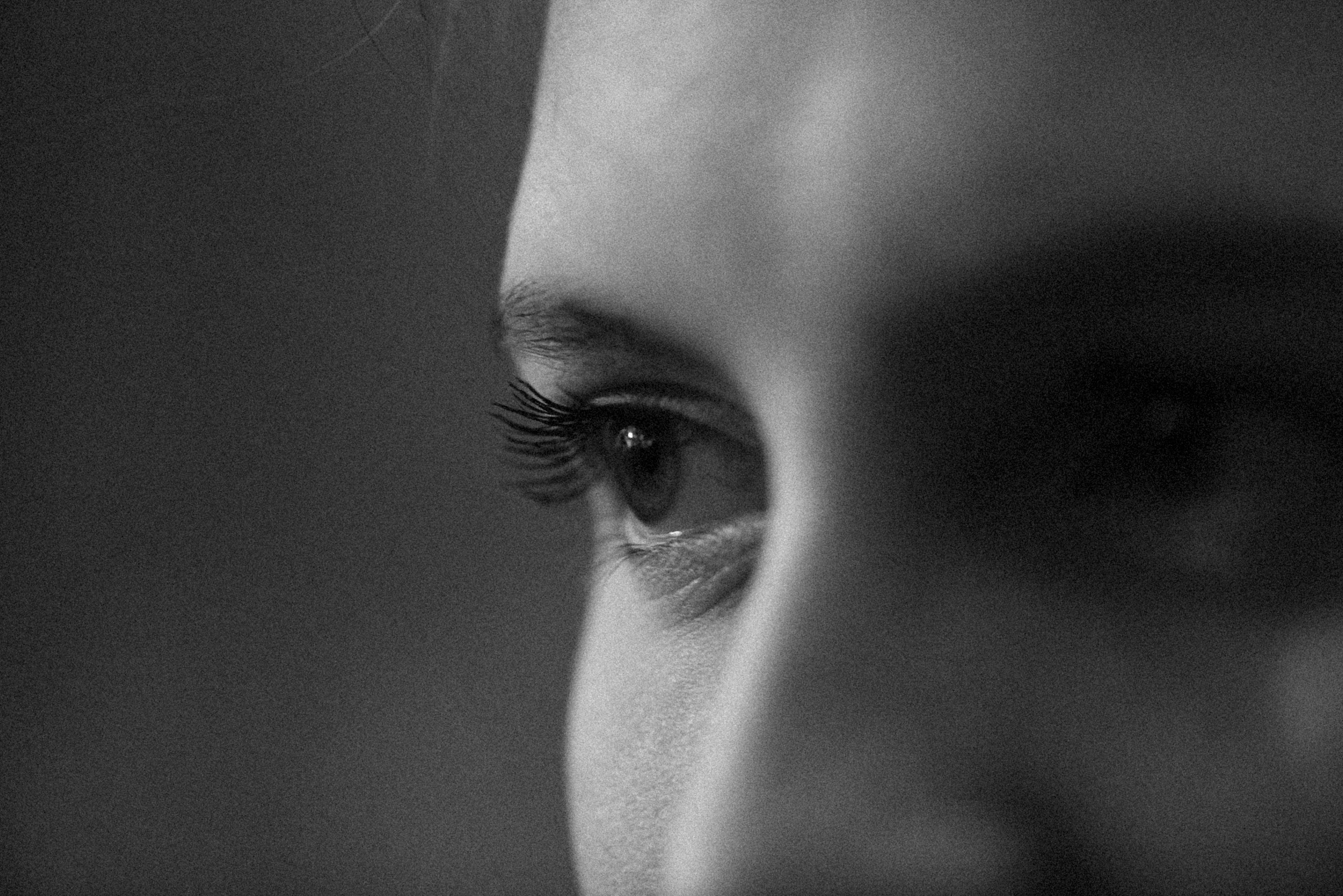 A close up of a woman's eye with long lashes photo – Free Grey Image on ...