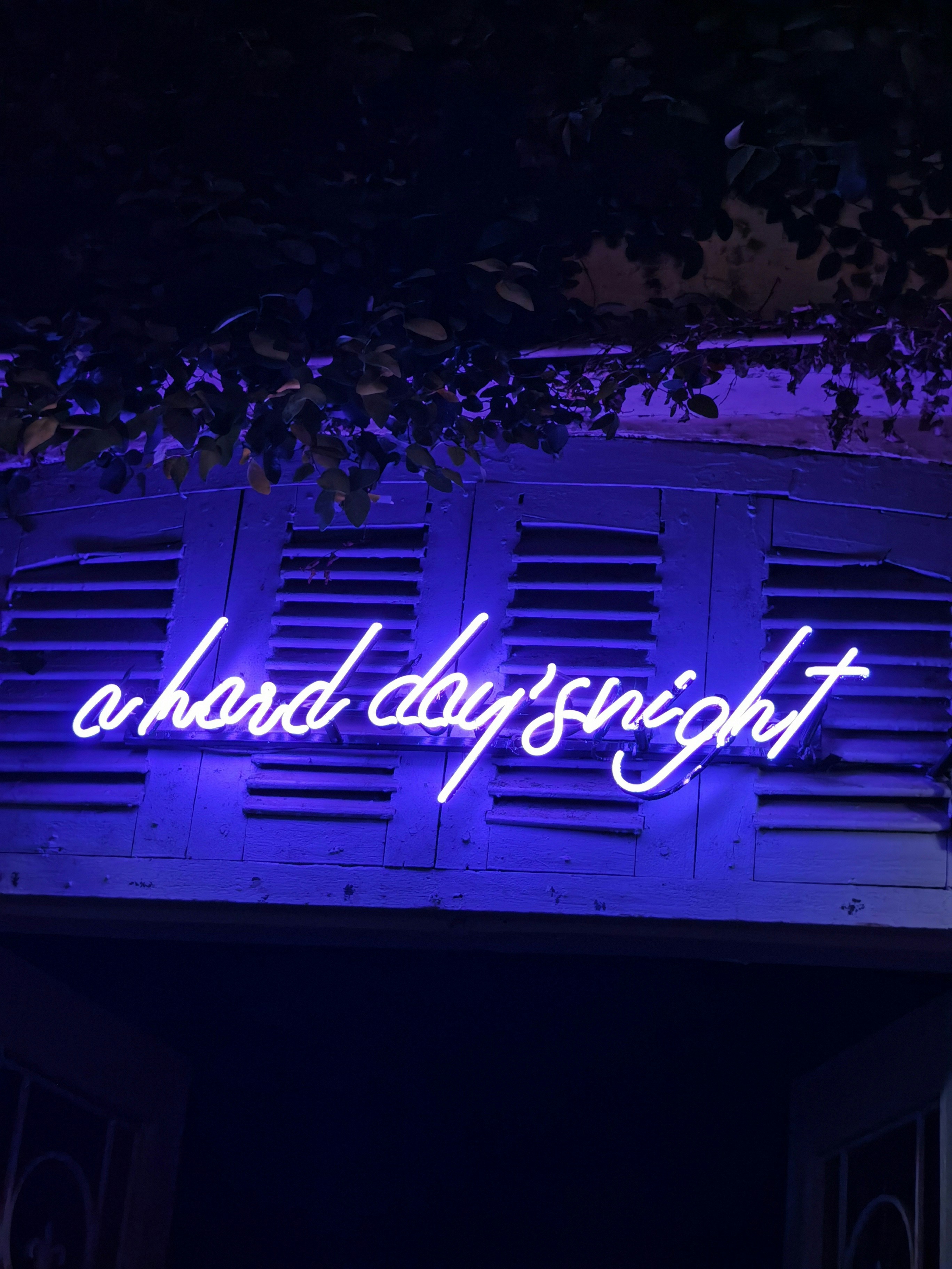 Cobalt Neon Night: a hard day's night on a vent-lit wall