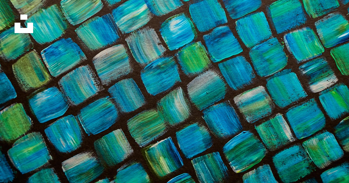 검은 배경에 파란색과 녹색 사각형의 그림 사진 Unsplash의 무료 페인트 패턴 이미지