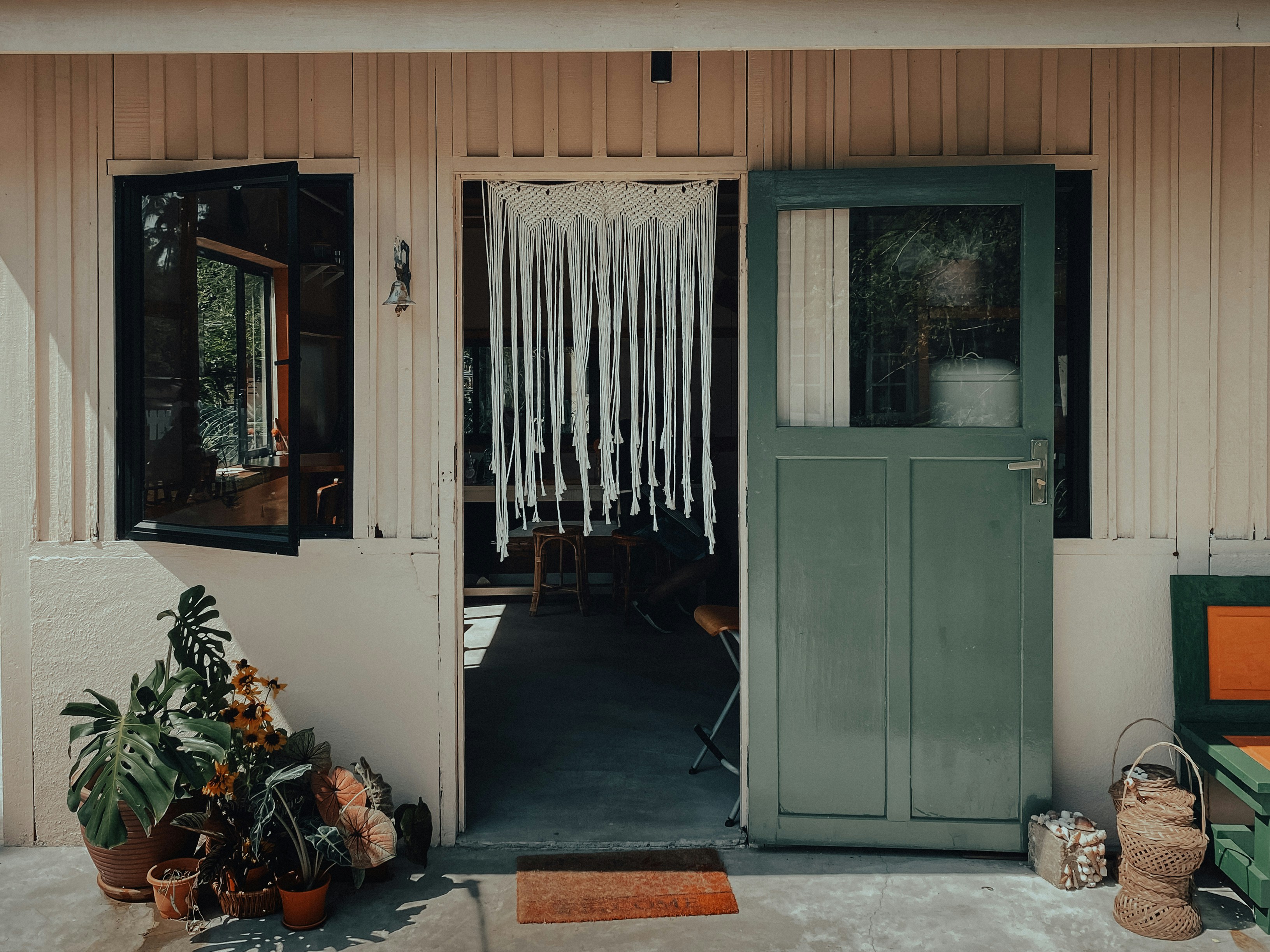 Charming Entrance to a Cozy Cafe