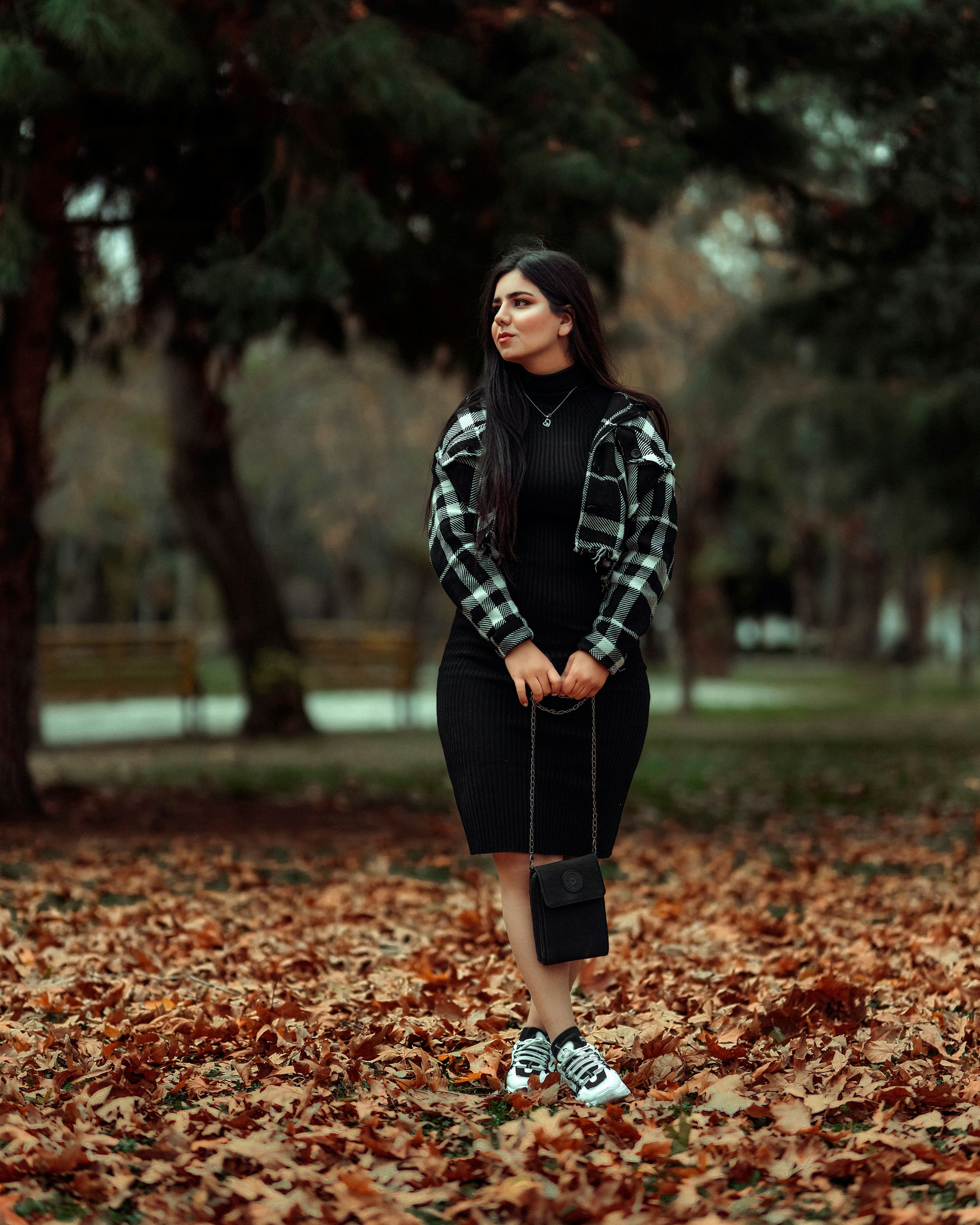 A woman standing in a field of leaves photo – Free Irbil Image on Unsplash