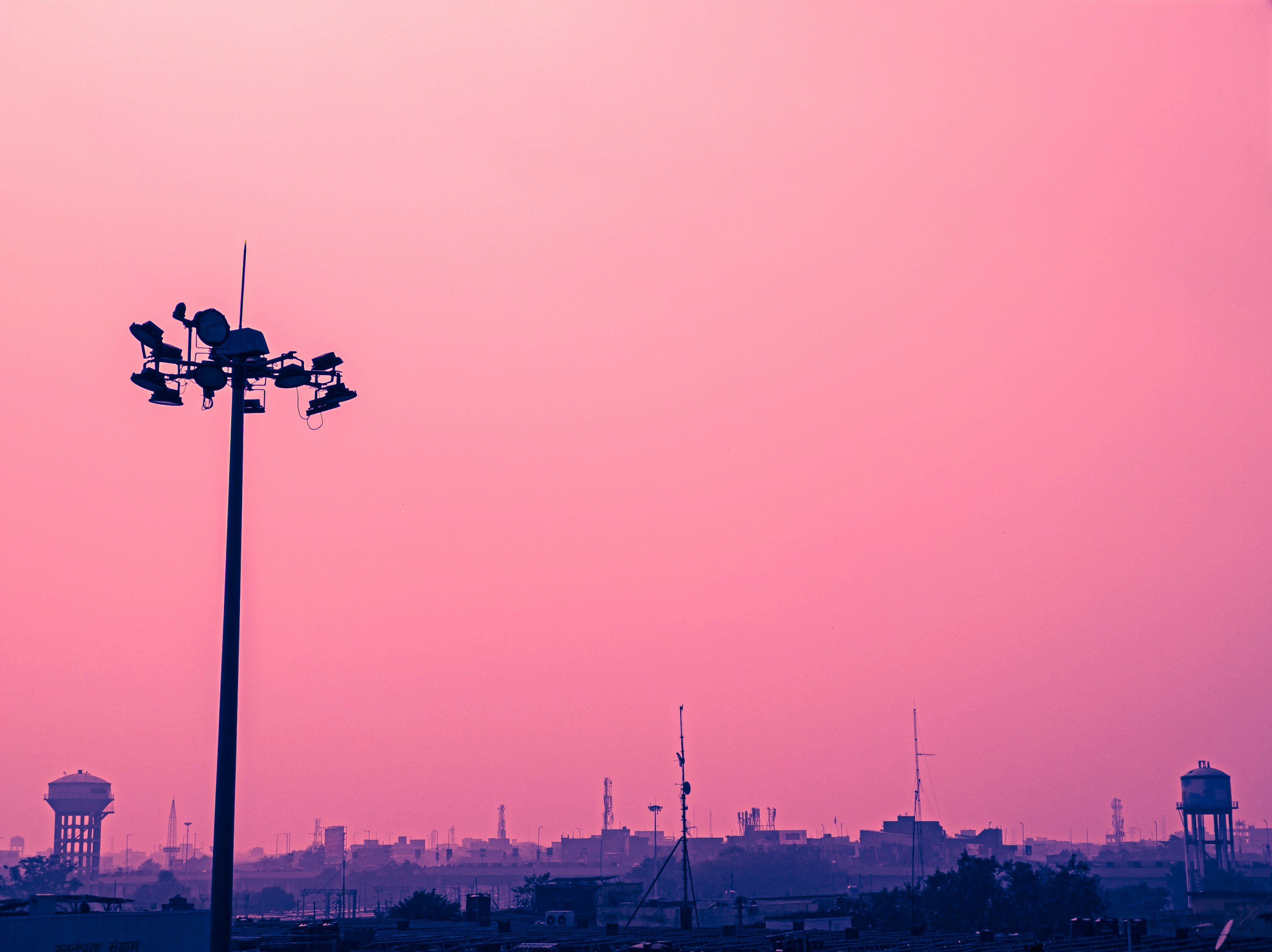 Twilight Silhouette Over Patna Skyline